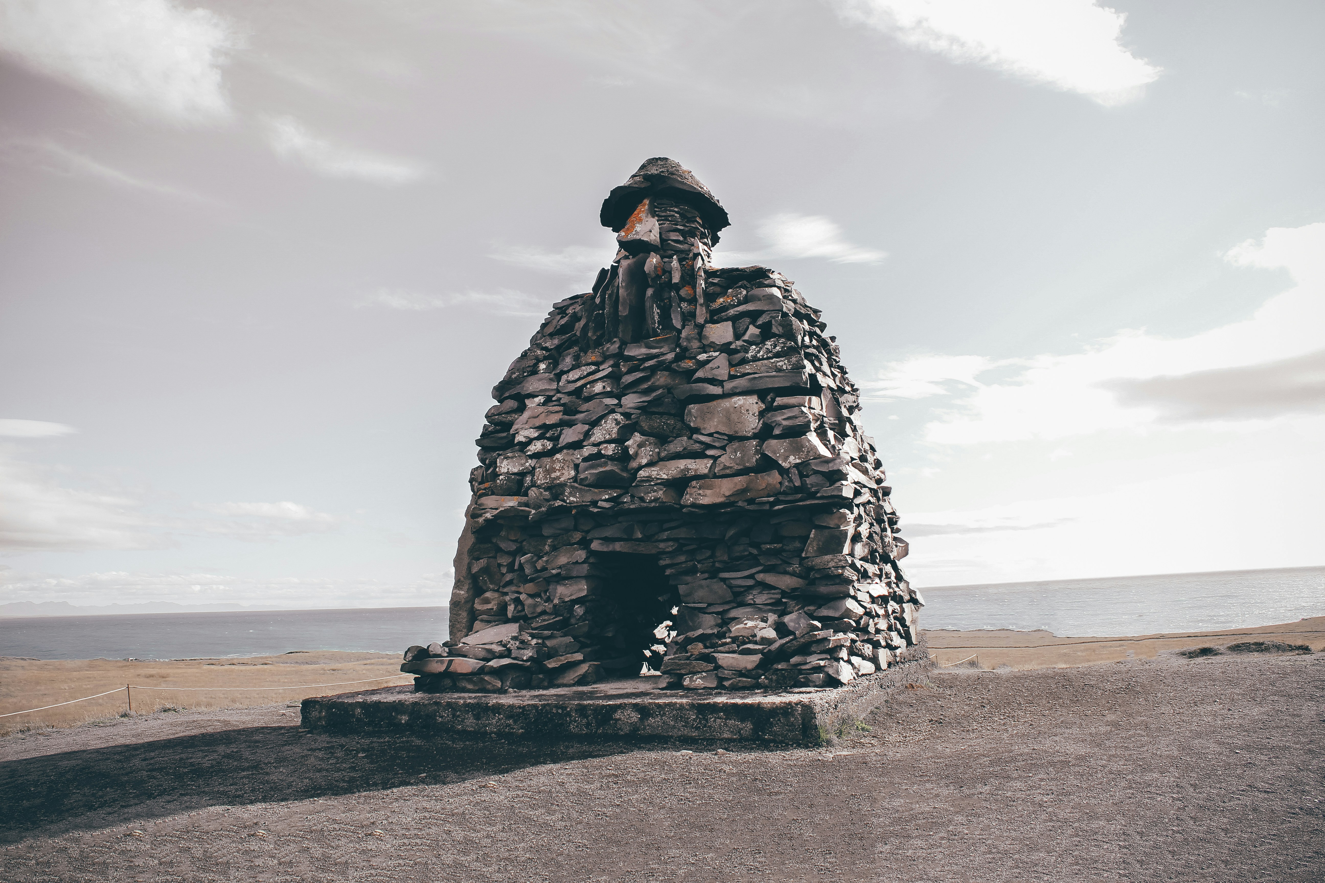 Stone Sentinel on a Windward Beach