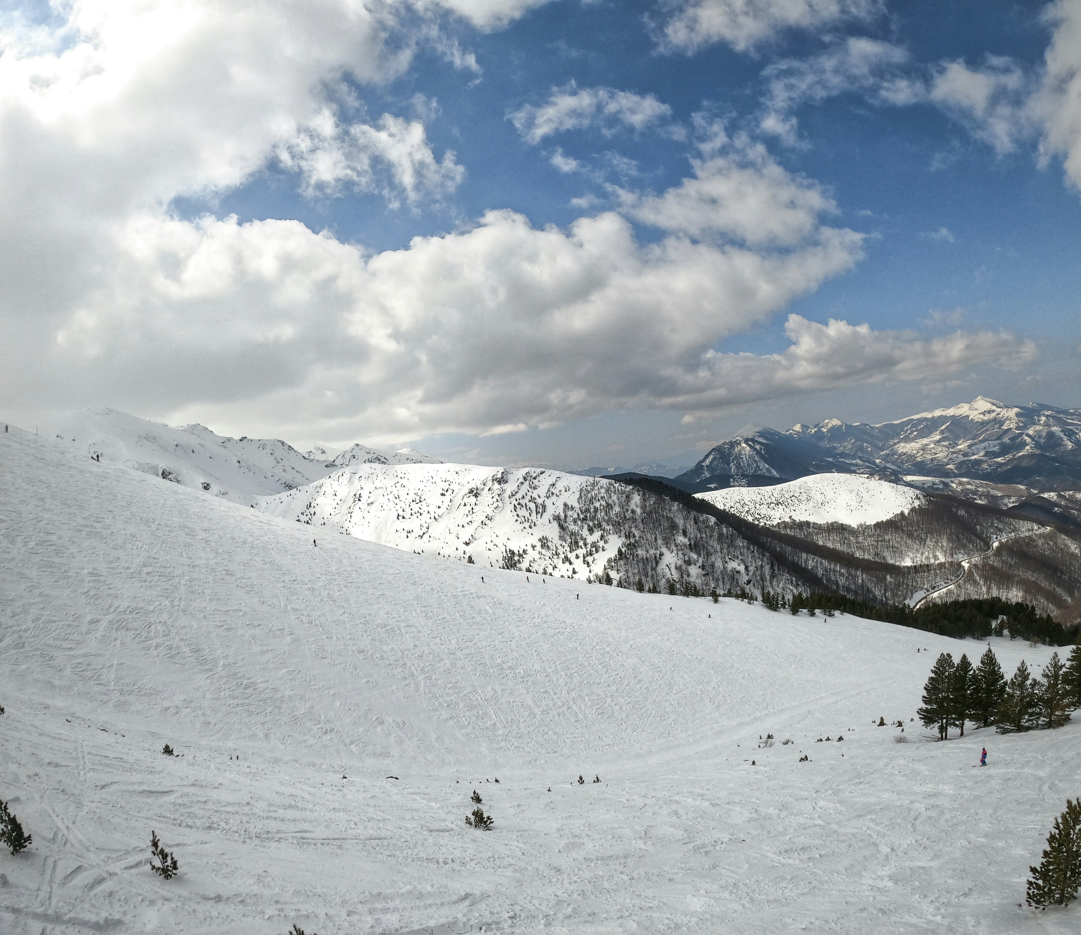 Snowbound Ridge under a Bright Sky