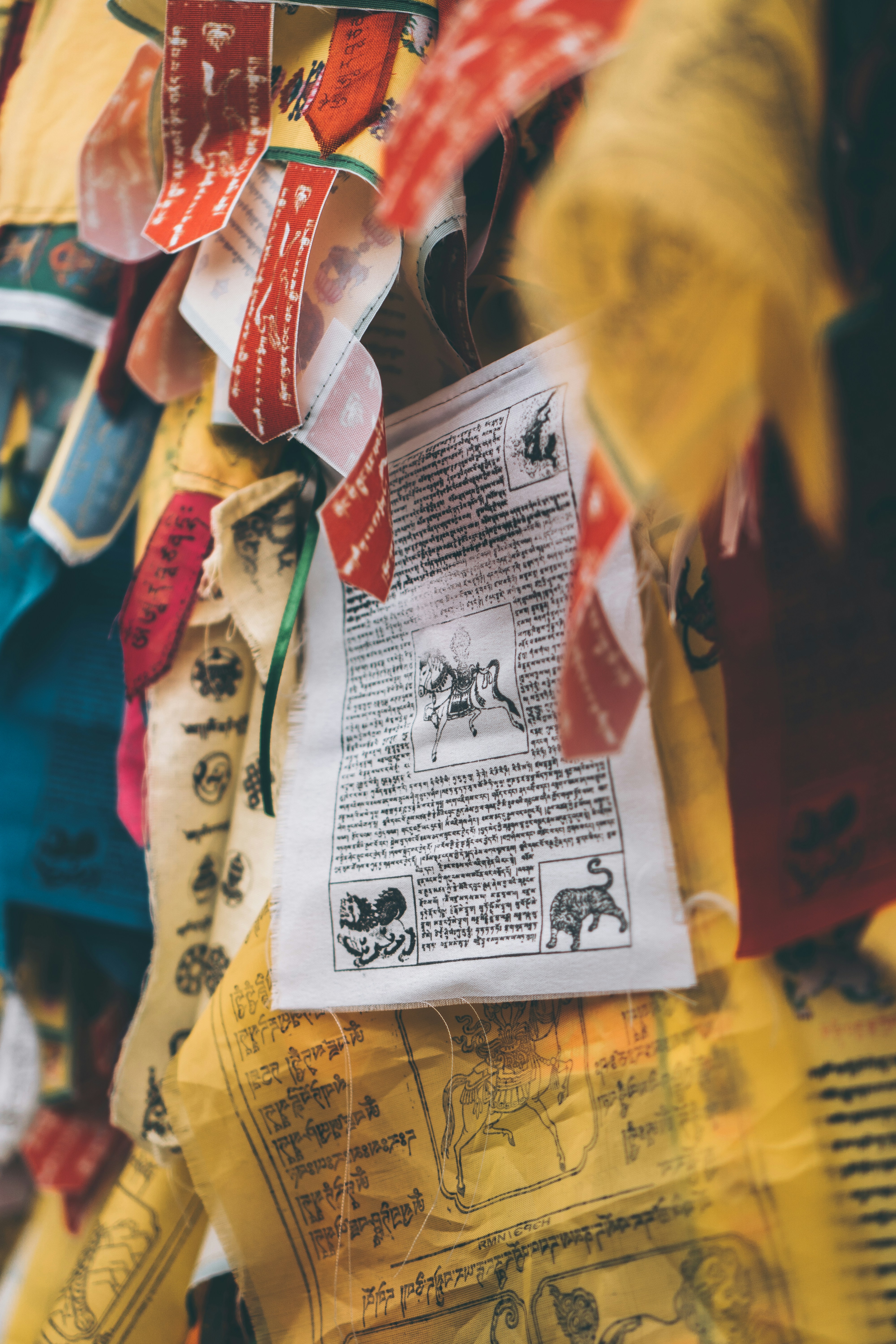 Prayer Flags in Colorful Fabric: A Tapestry of Mantras