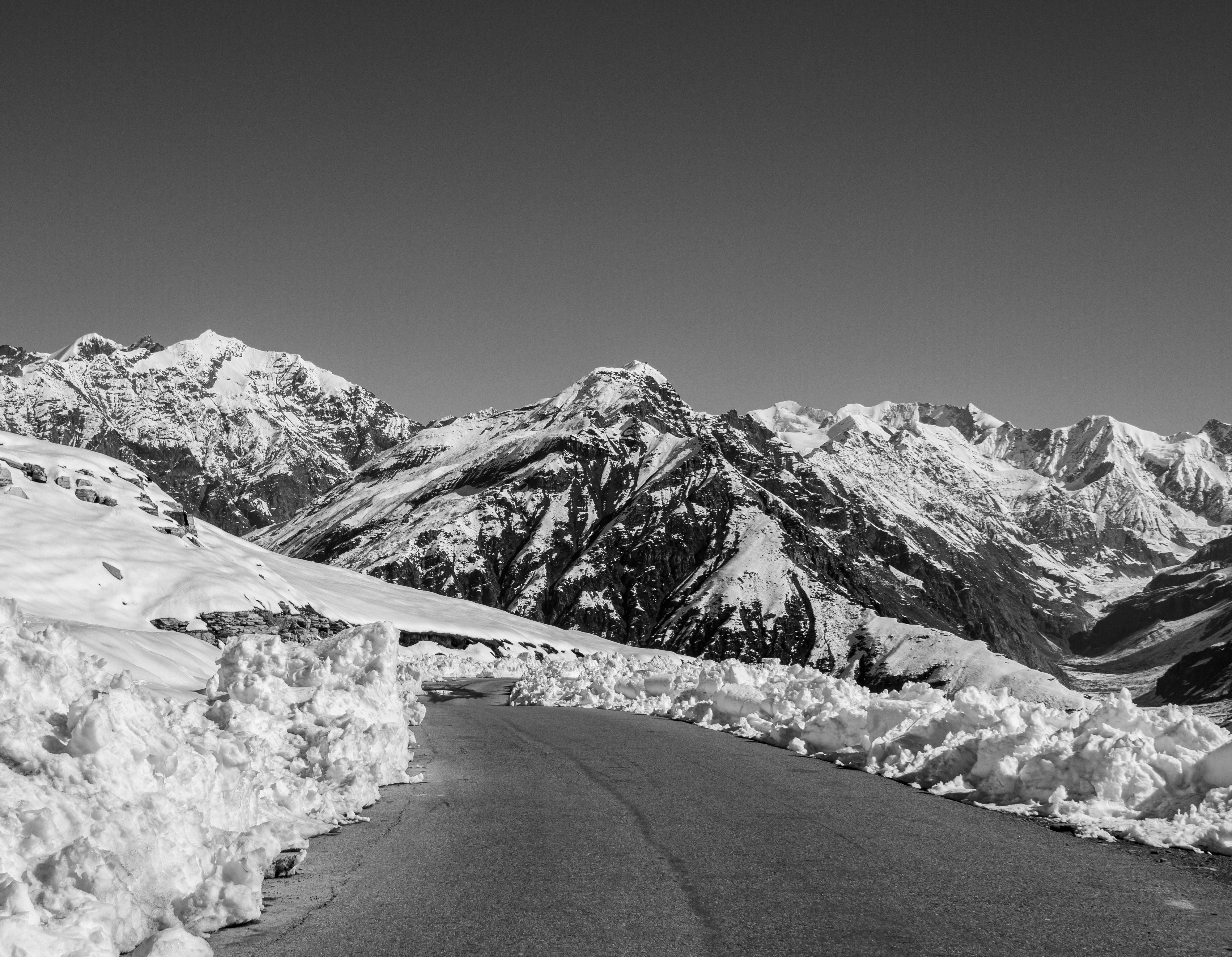 Snowbound Ascent: A Ridge Road Carved in Silence