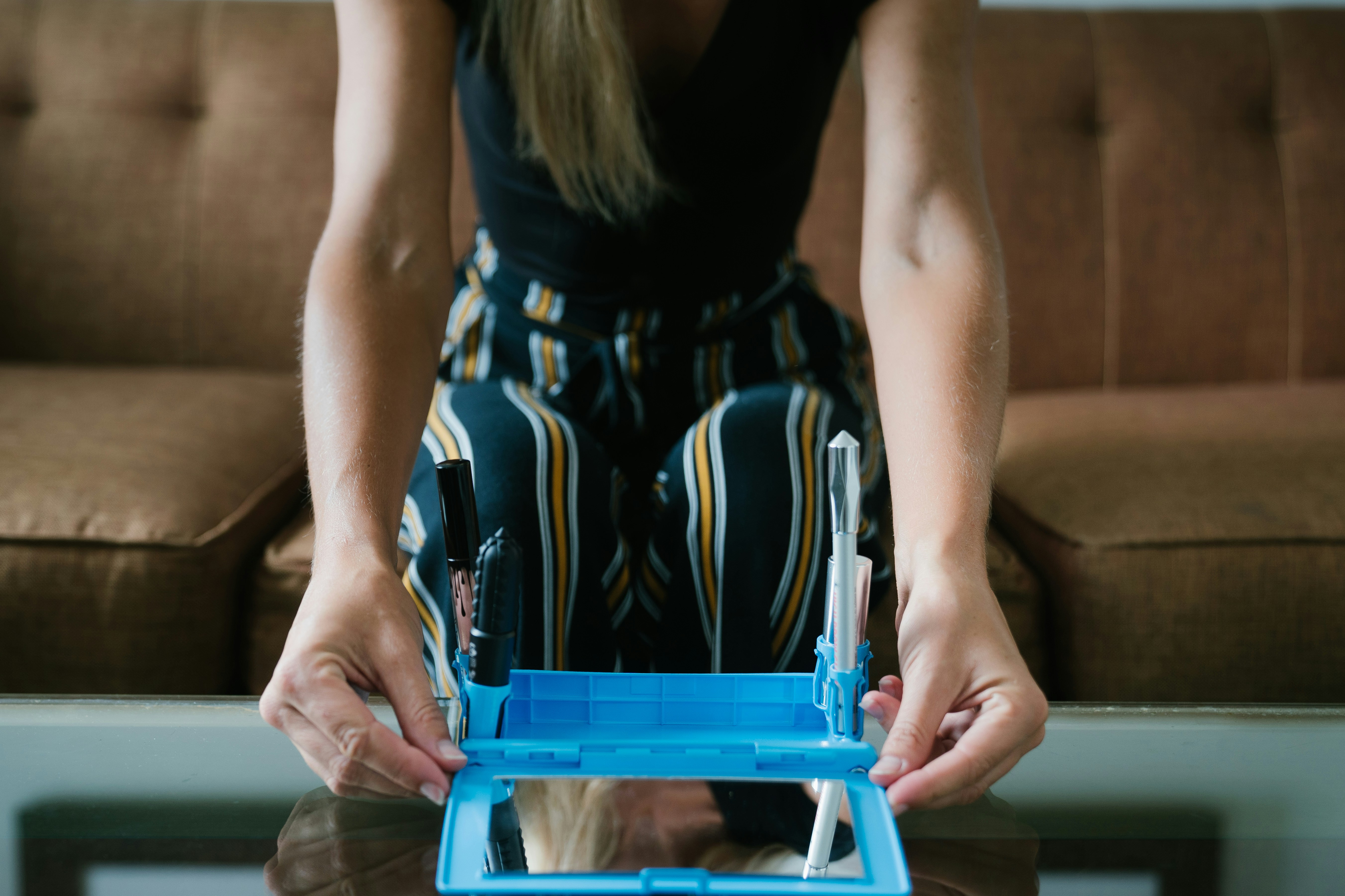 Hands-on Focus: Setting up a playful blue arcade toy