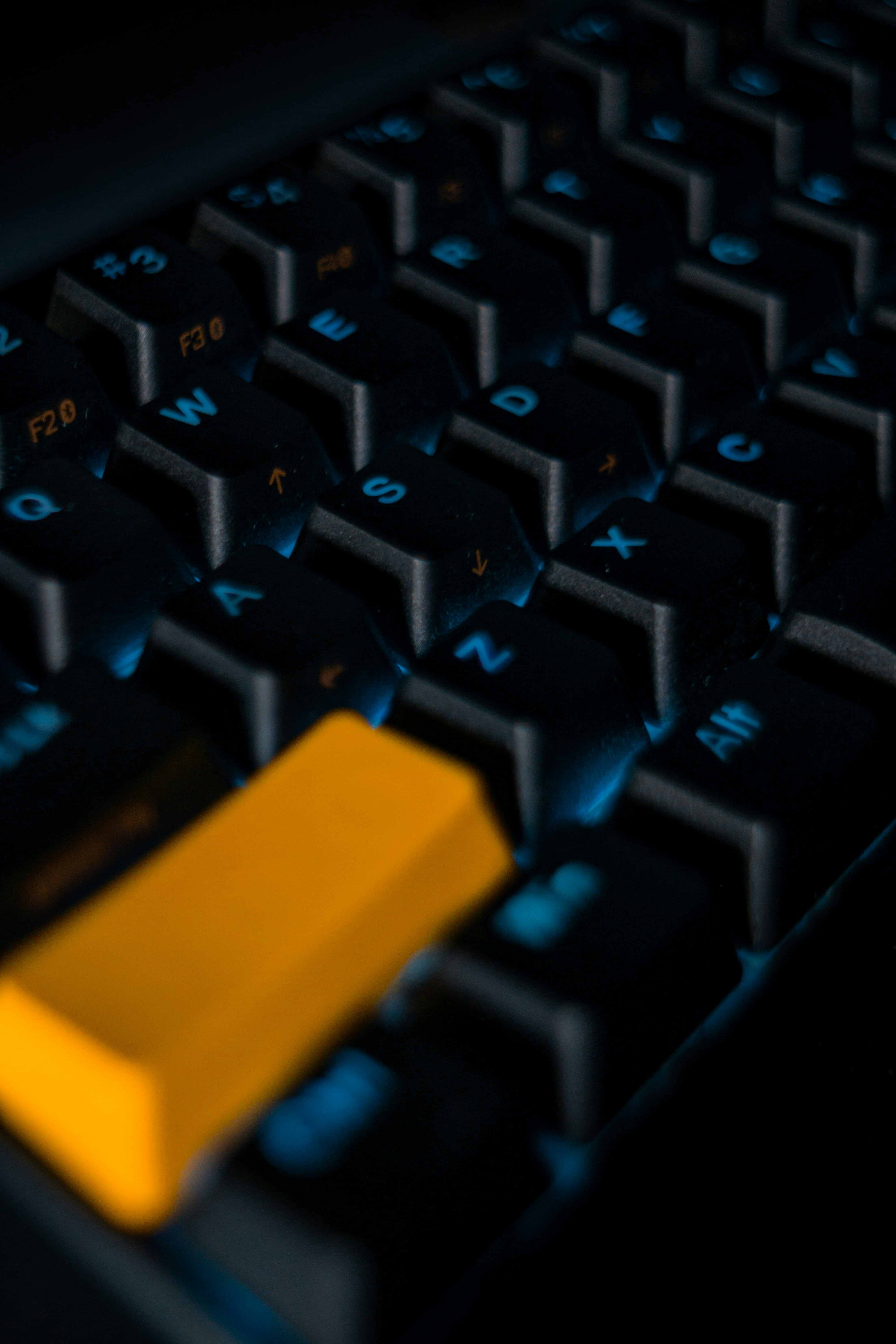 Black yellow and blue computer keyboard photo – Free Brown Image on ...