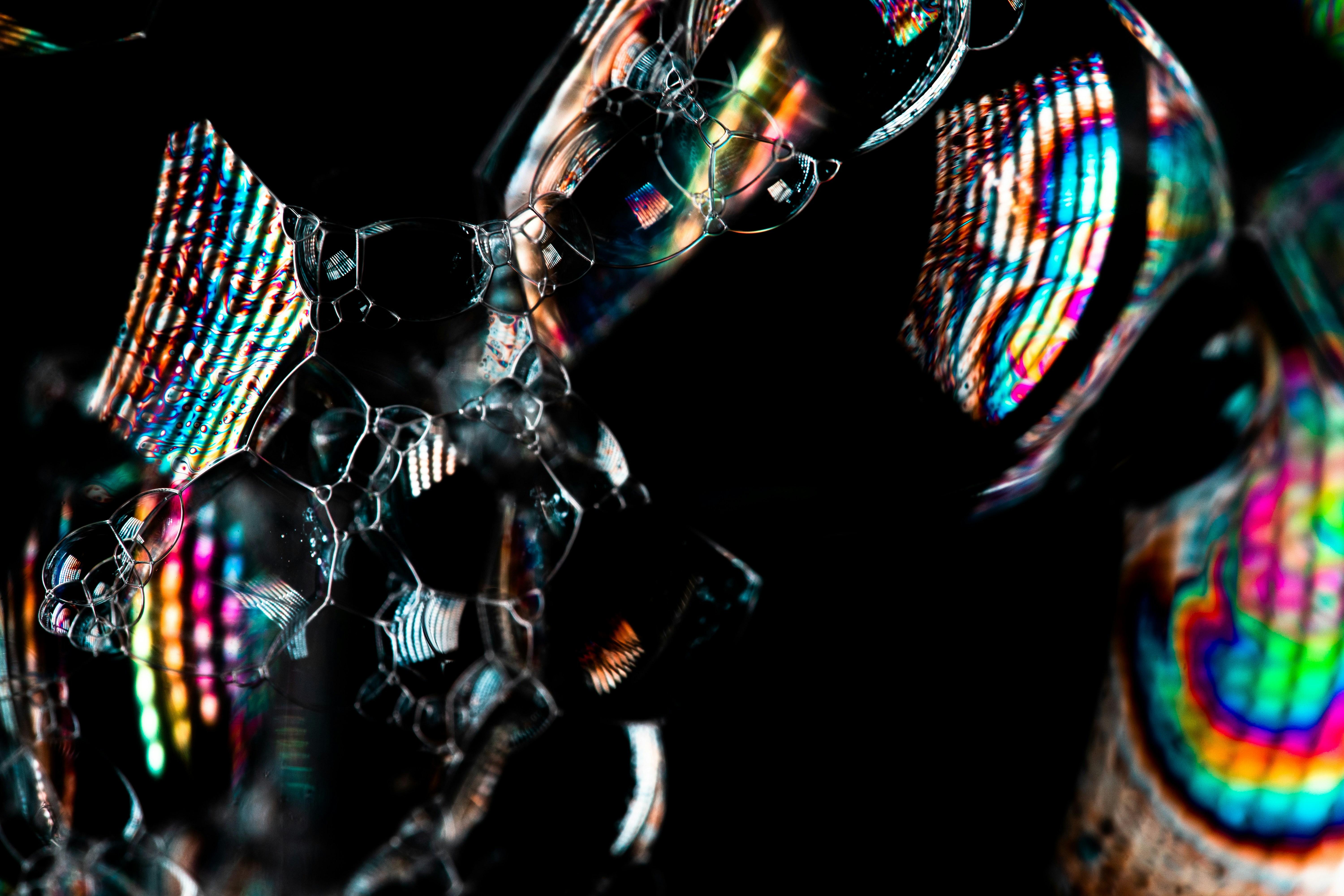 Kaleidoscopic Bubbles: Colorful Orbs and Fractured Light