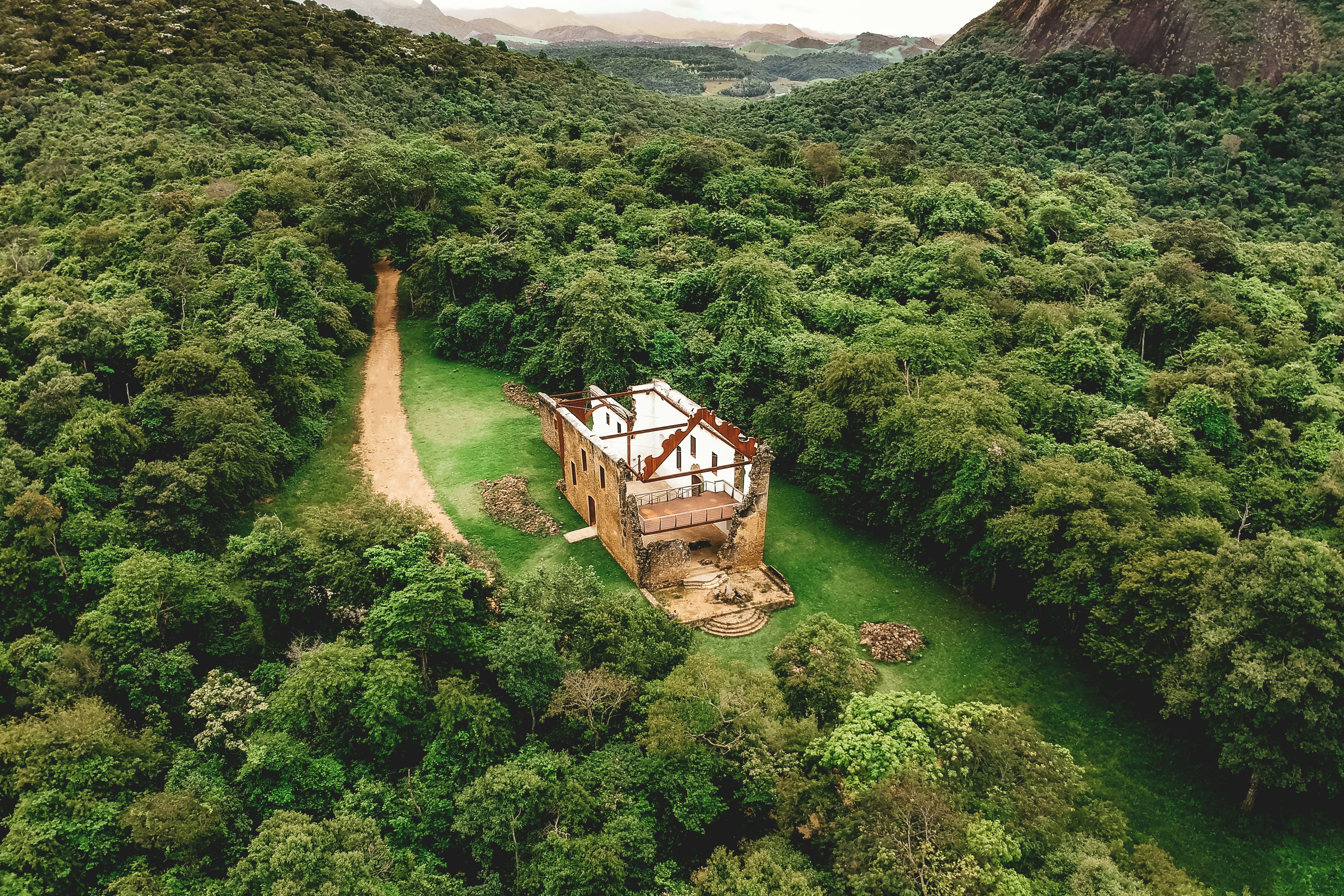 Hidden Haven: Aerial View of Forest Retreat