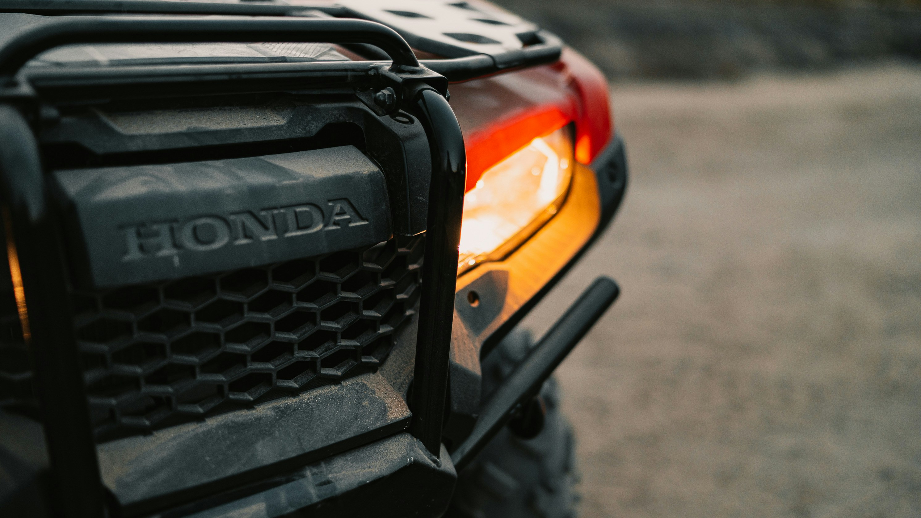 Close-Up of a Korean Honda Front Grille and Headlight Whorl