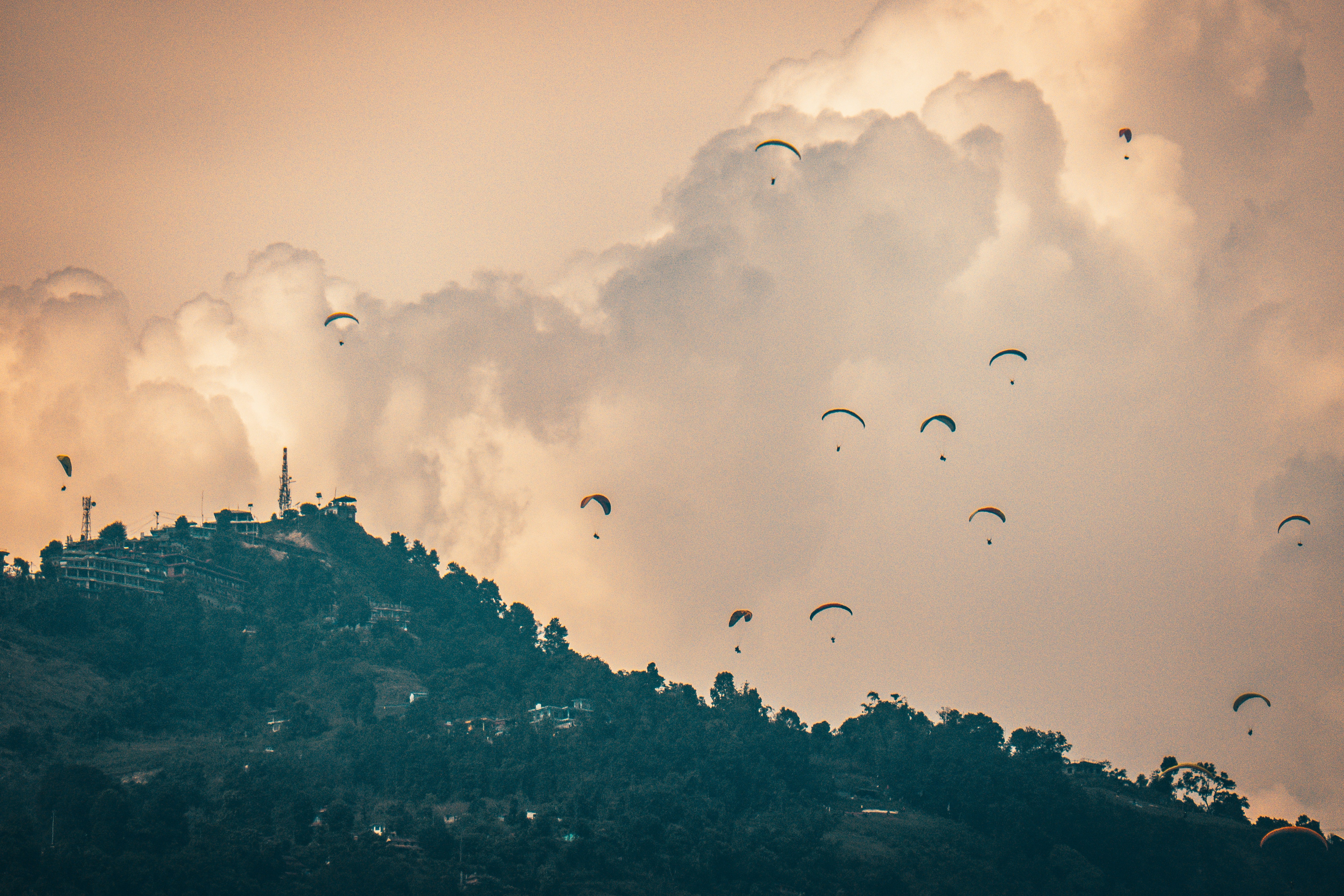 Birds flying over the mountain during daytime photo – Free Pokhara ...