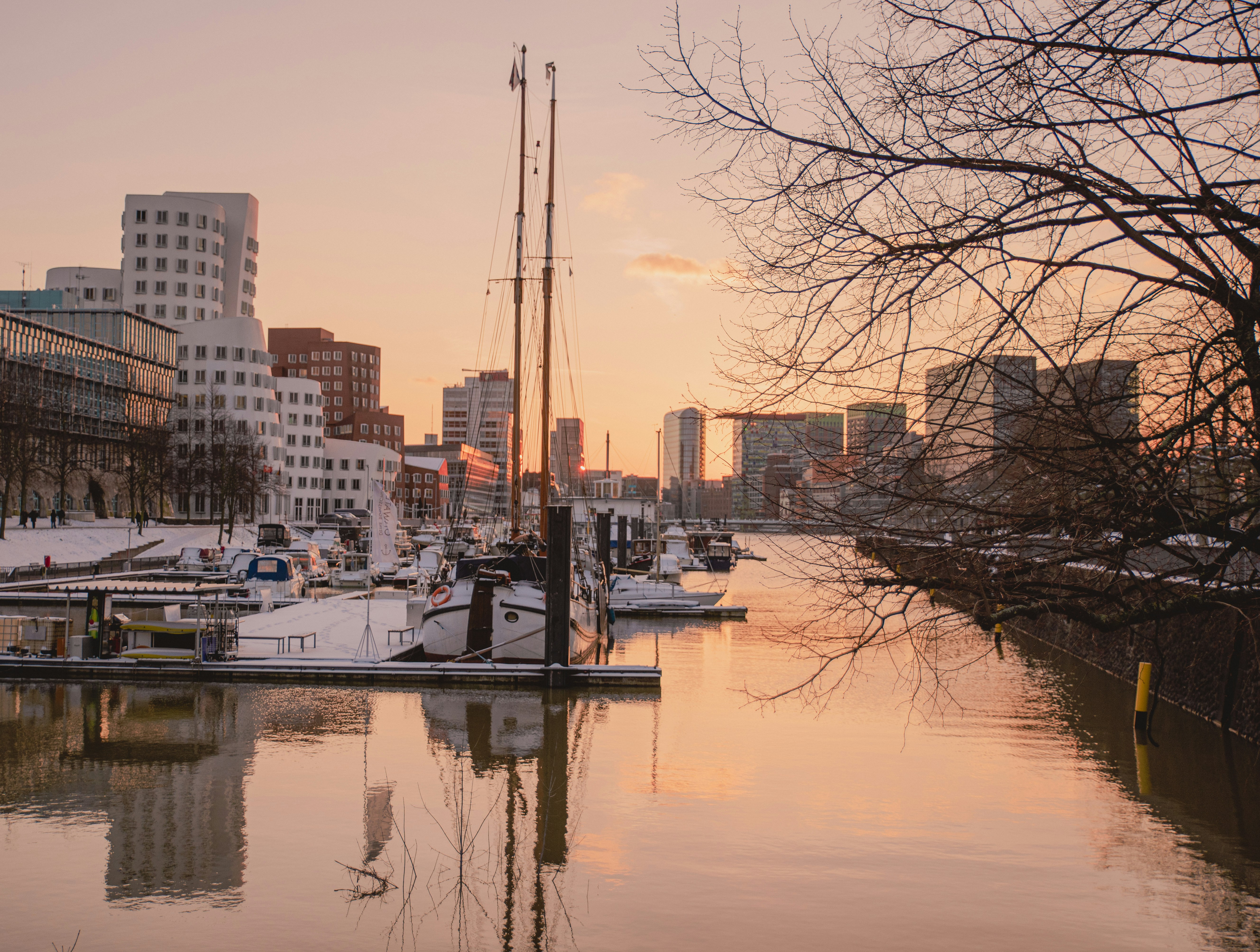 Foto Un puerto lleno de muchos barcos junto a edificios altos – Imagen ...