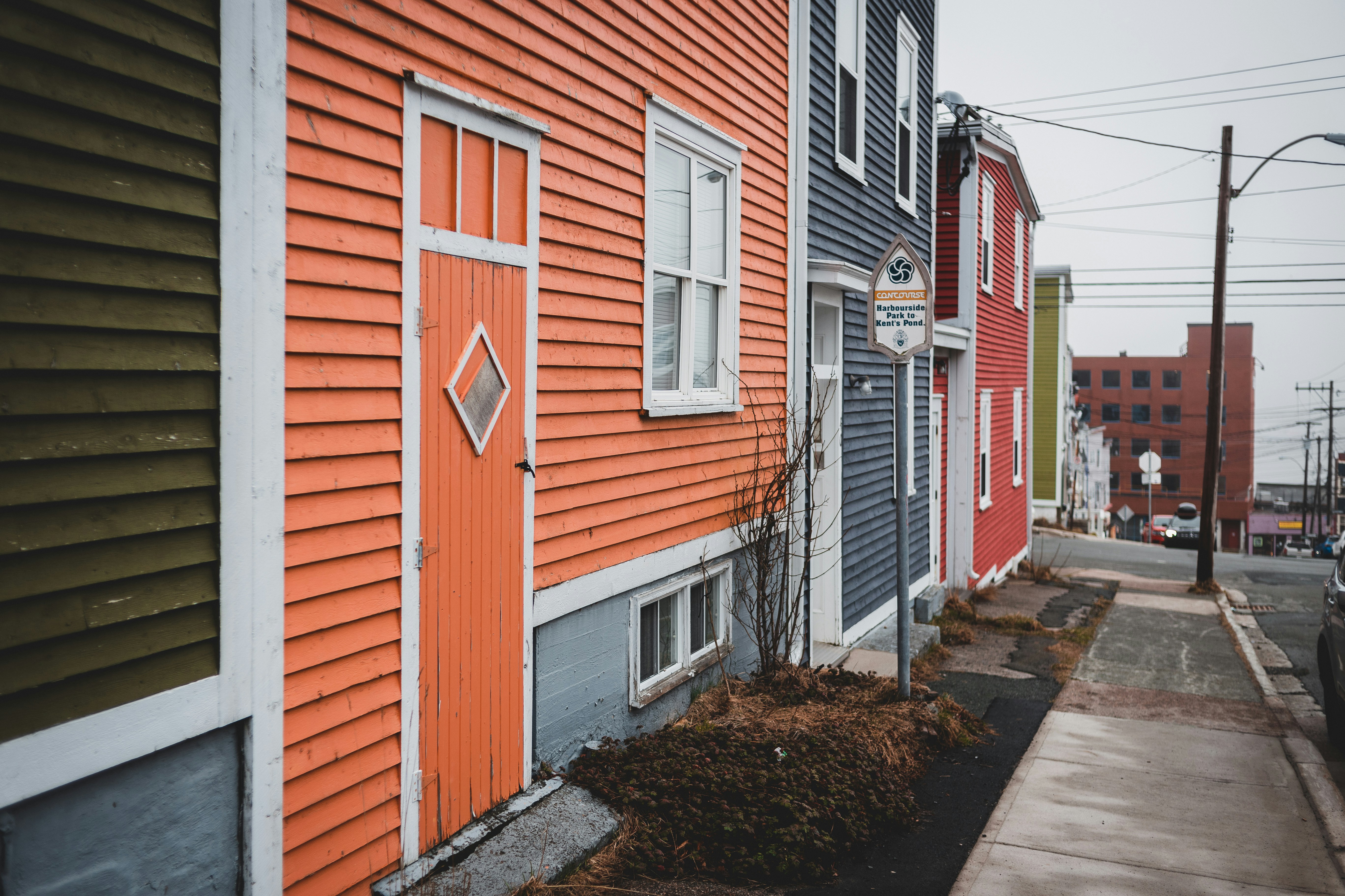 Row of Colorful Facades: A Quiet Street in Soothing Light