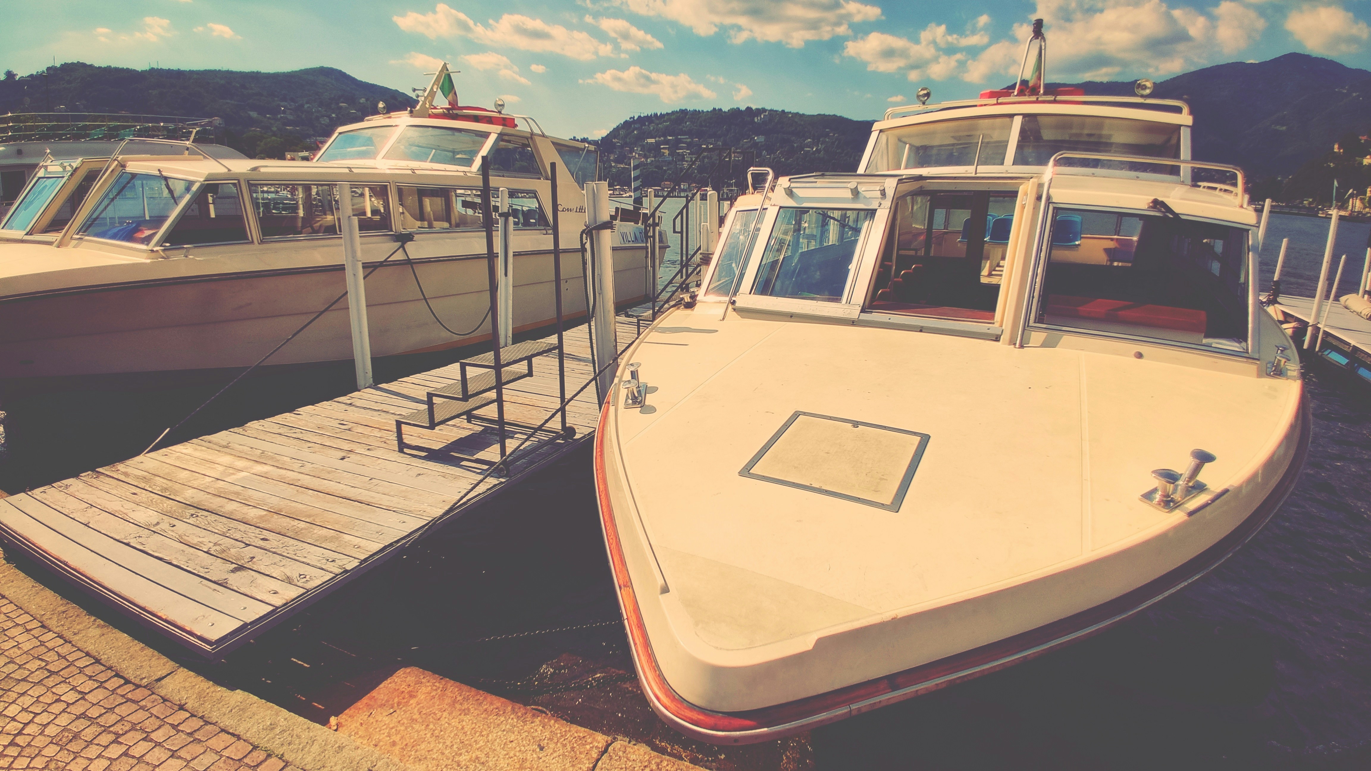 White and blue boat on dock during daytime photo – Free Grey Image on ...