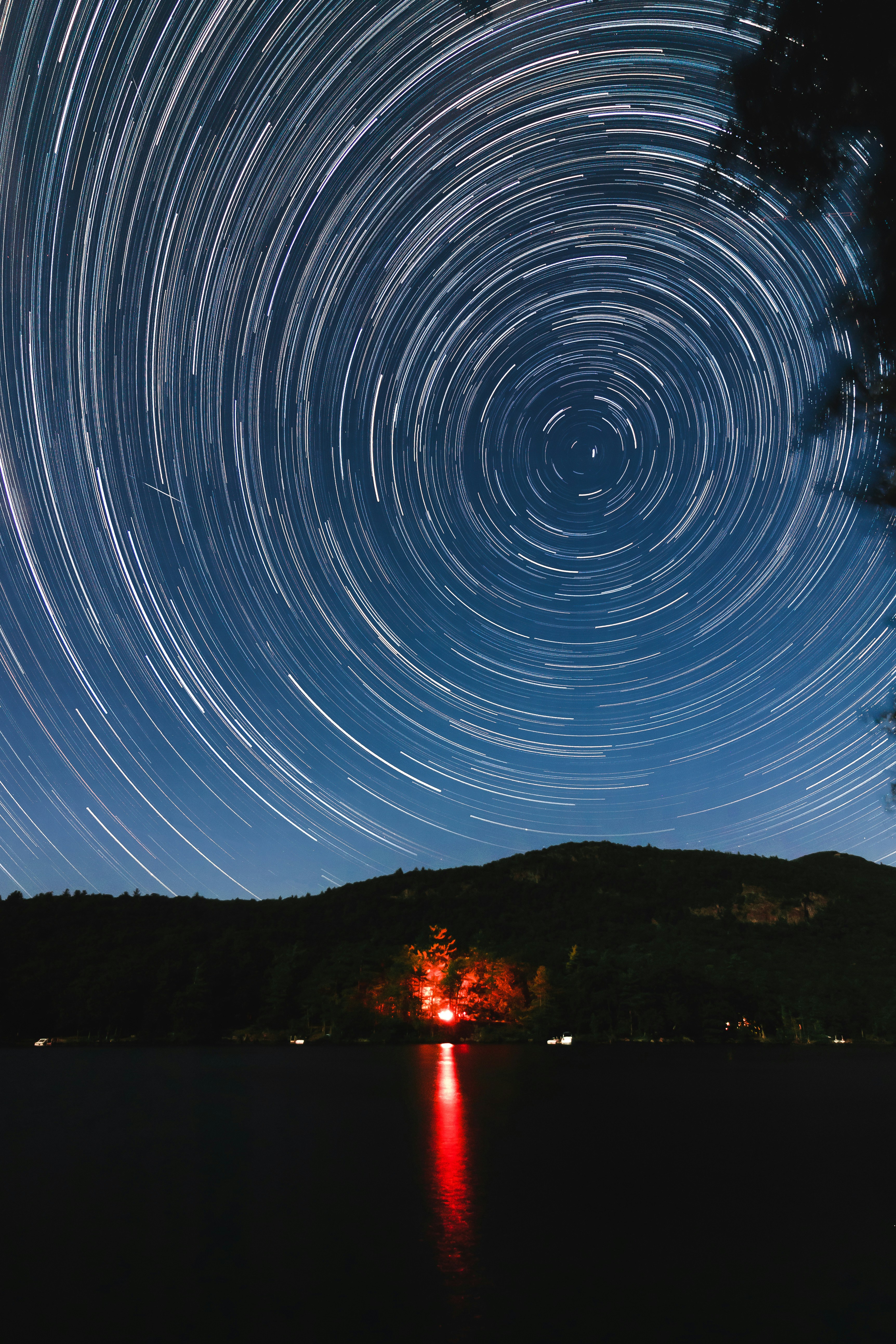 Time lapse photography of lights on mountain during night time photo ...