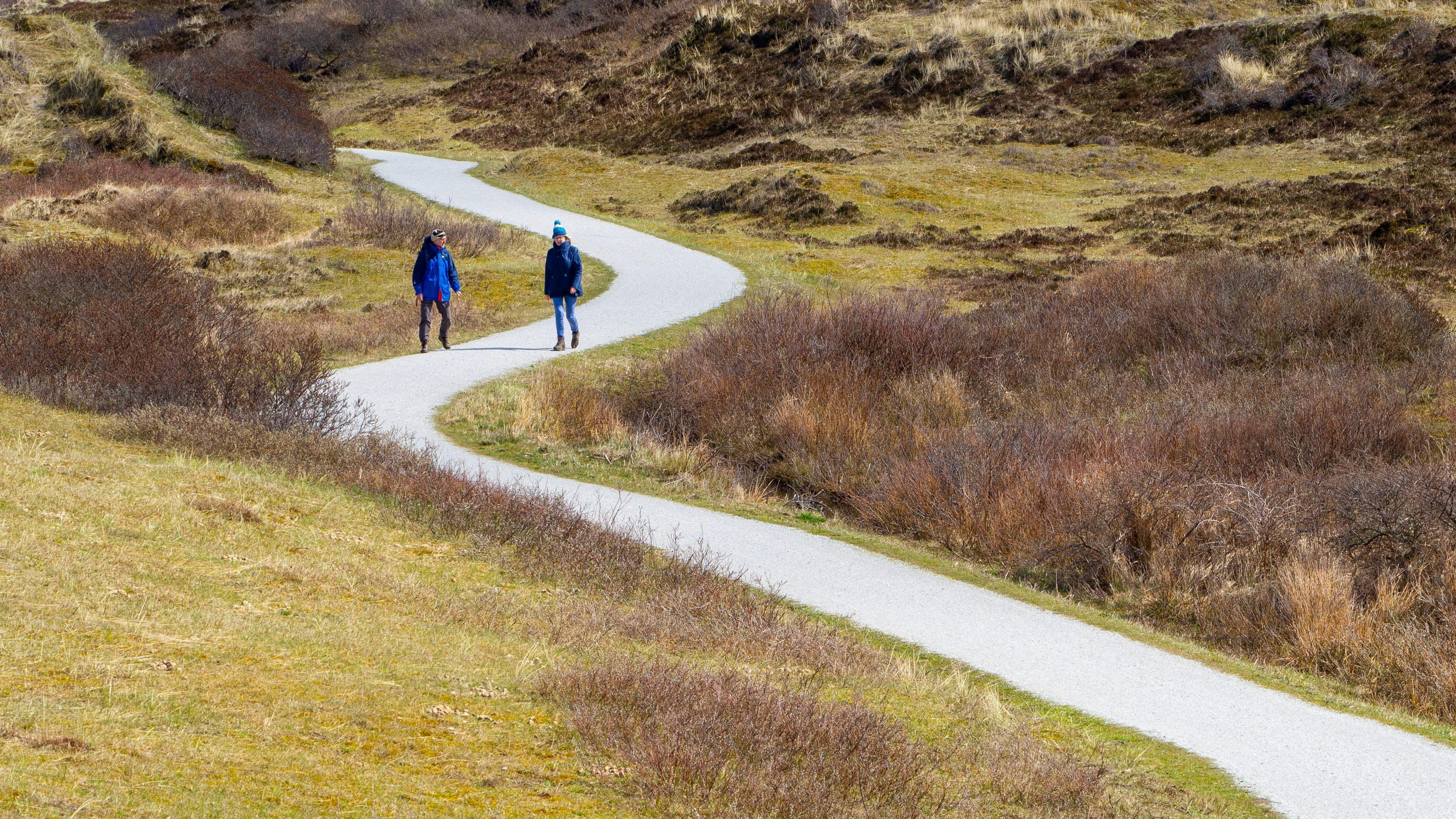 2 person walking on gray pathway during daytime photo – Free Walking ...