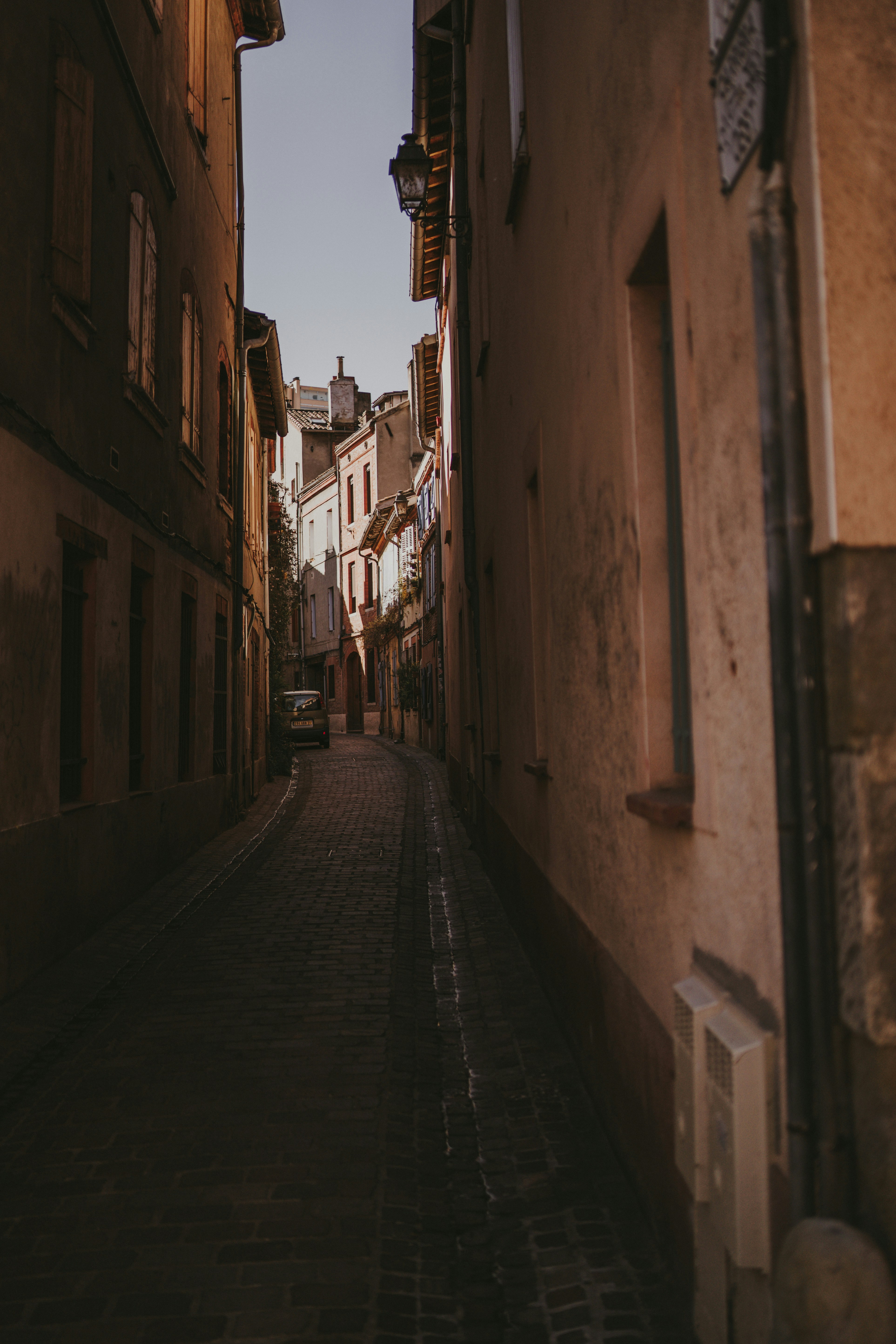 End of the Alley: Copper Light in a Narrow European Street