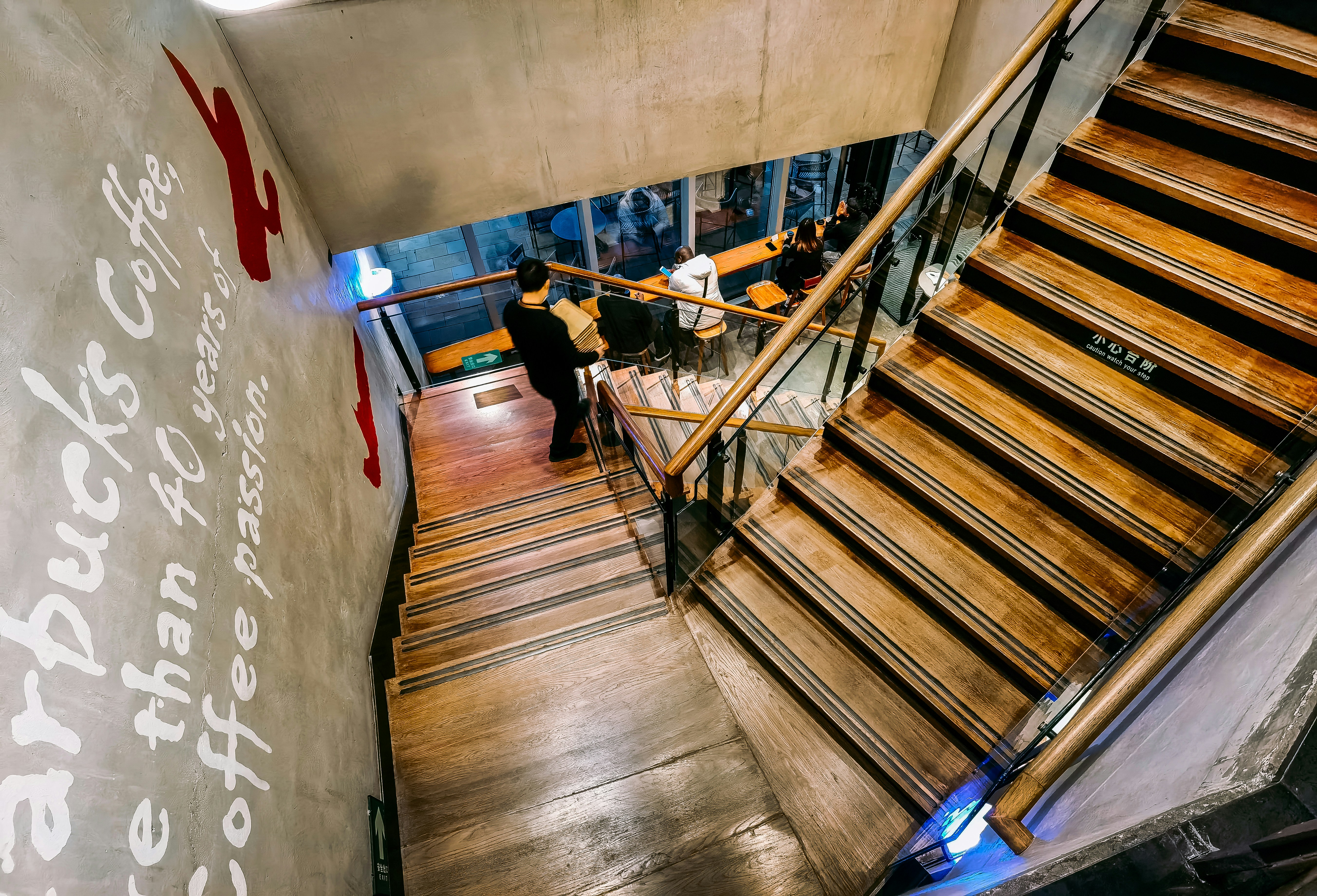 Stairwell Stories: People Gather at the Mid-Level Landing