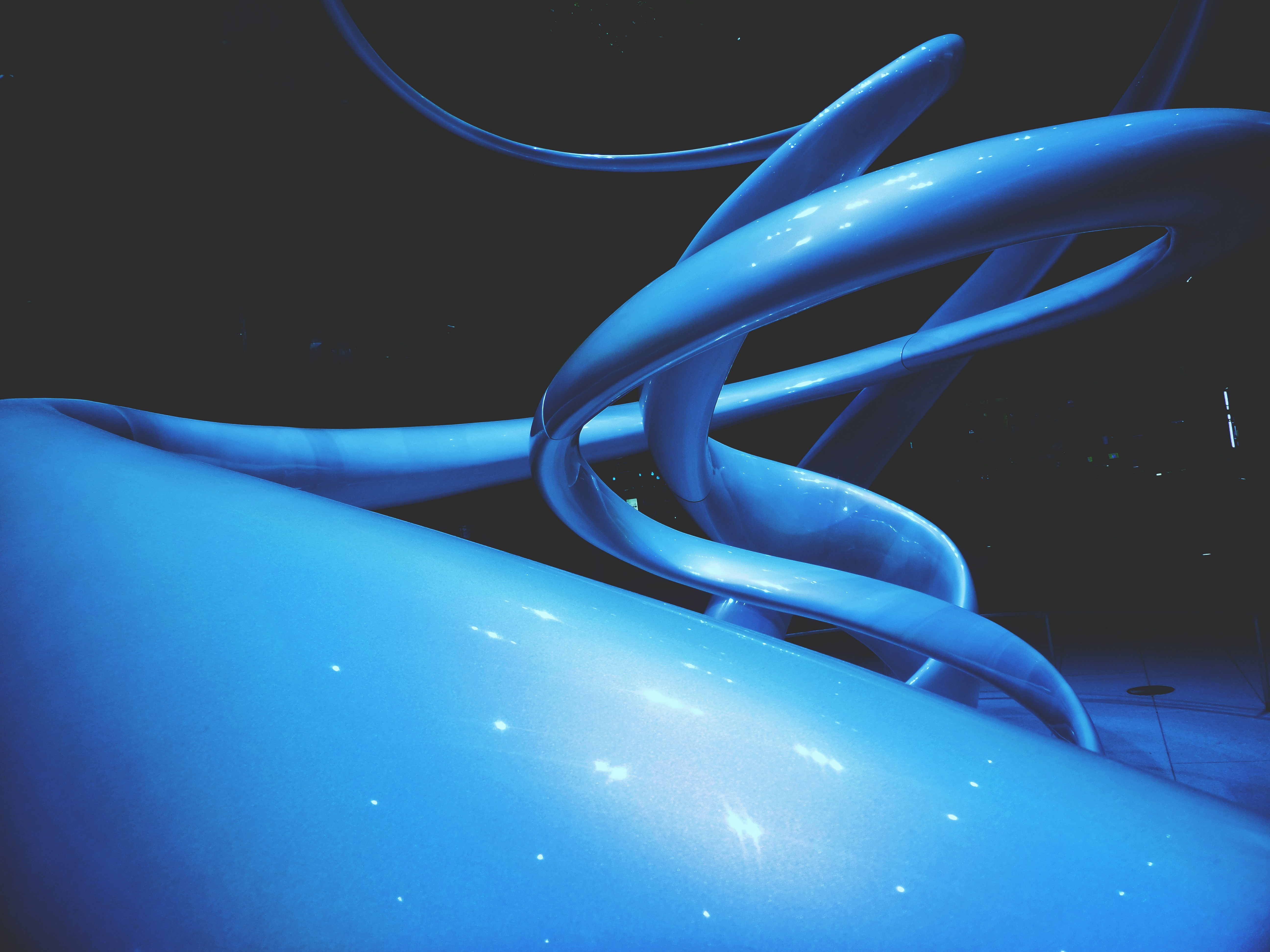 A large blue object with a spiral design on it photo – Free Tokyo Image ...
