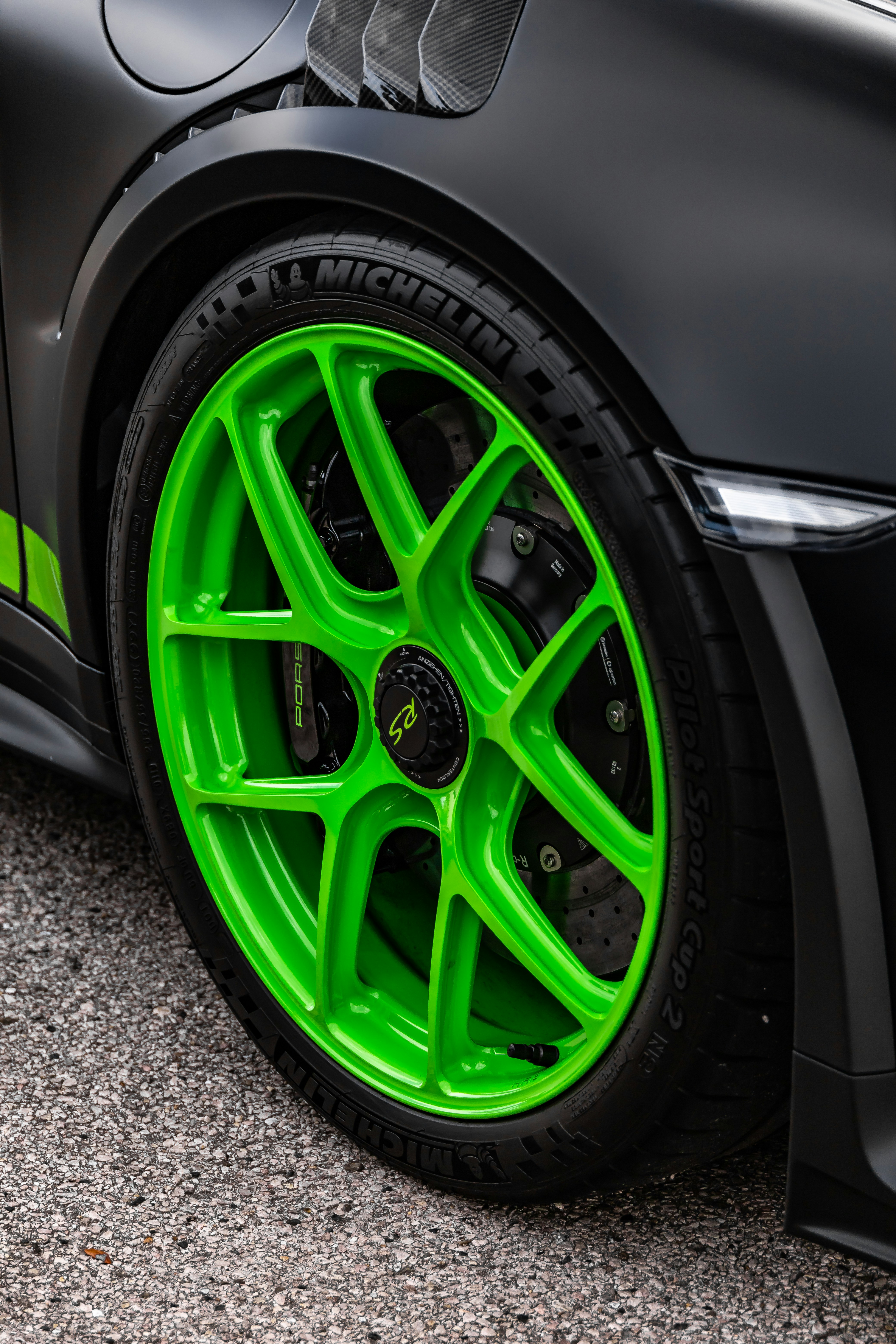 Neon Green Car With Rims