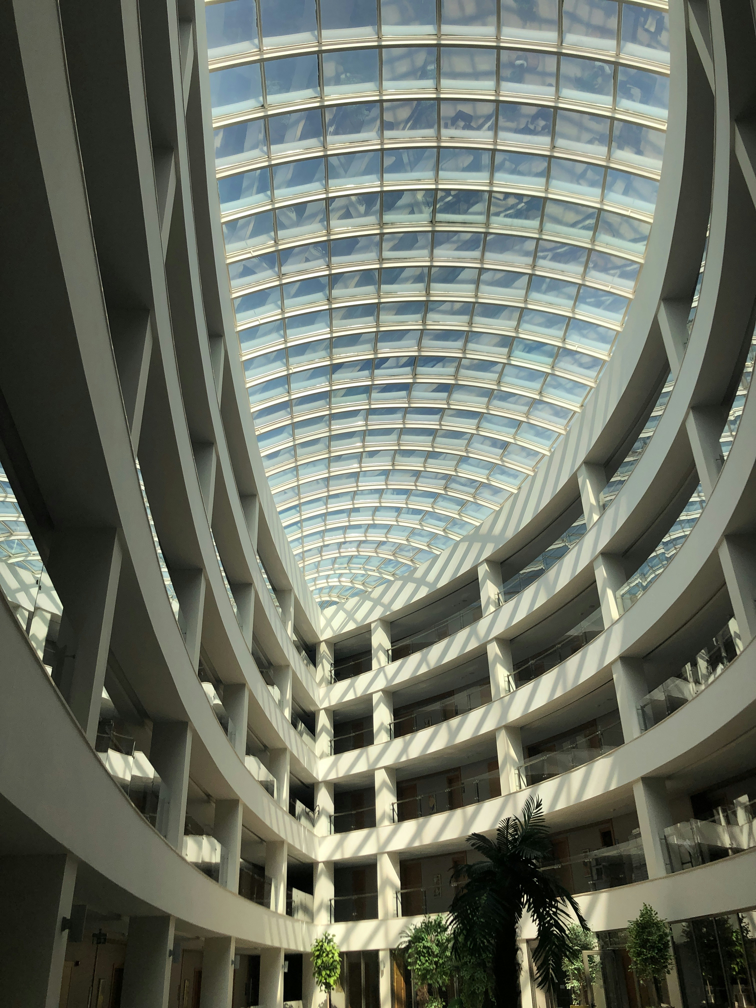 white and blue concrete building