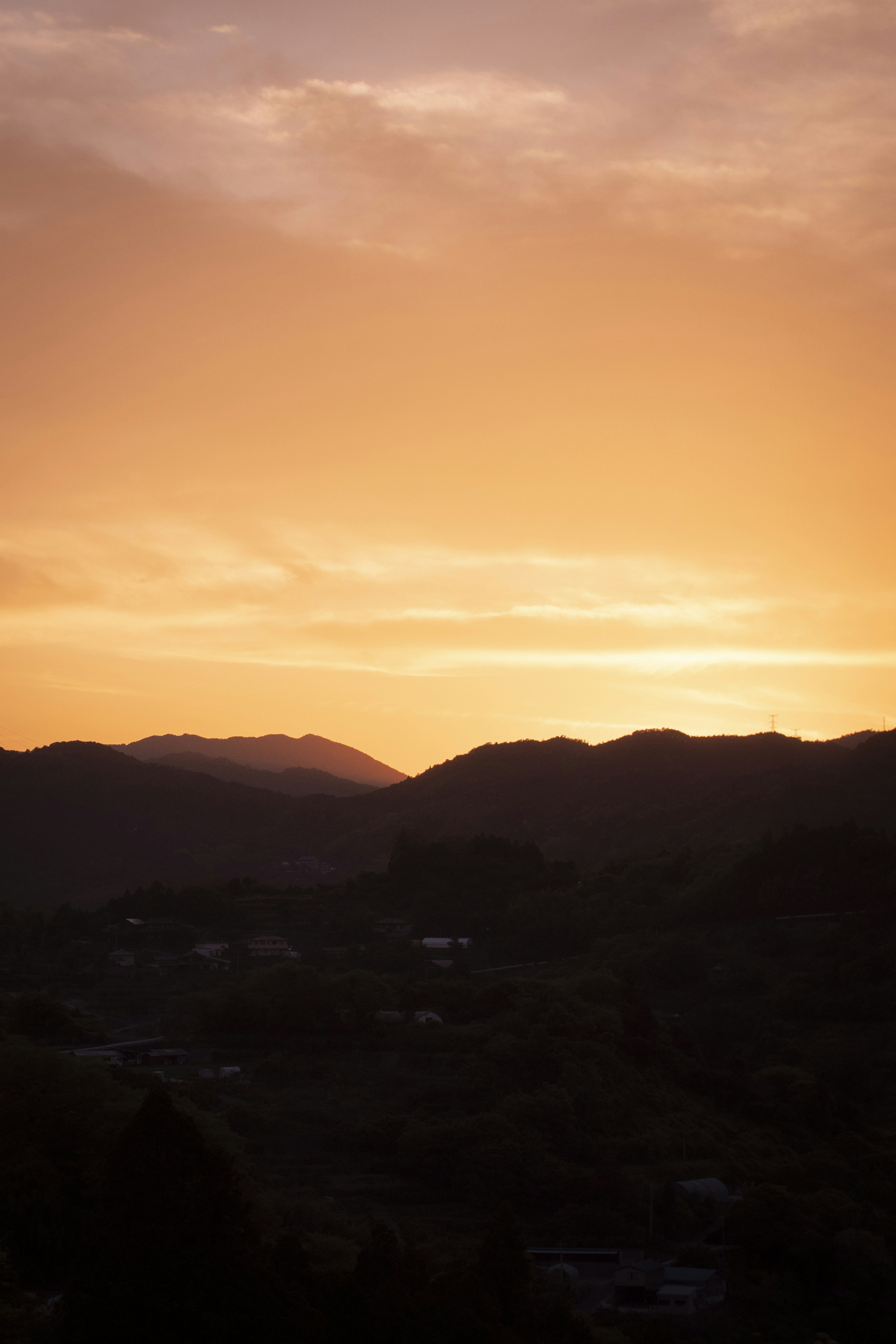 Sunset of Japanese mountain.