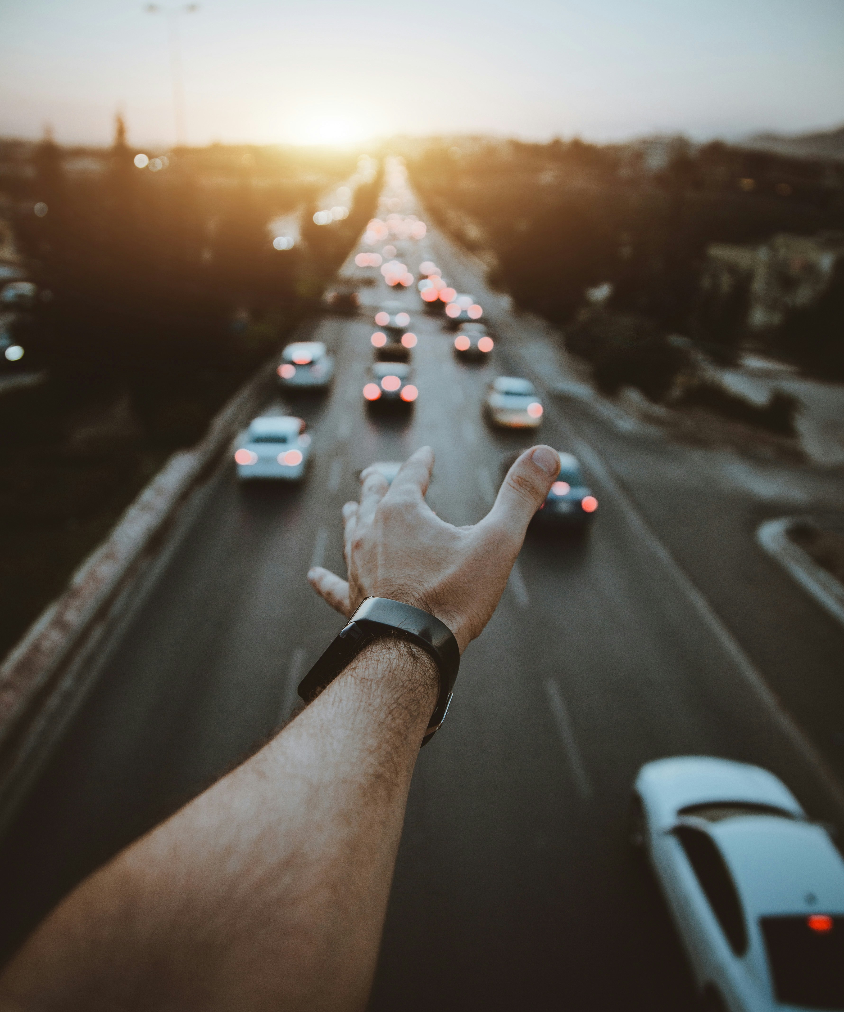 Dusk Reach Over a Vanishing Highway