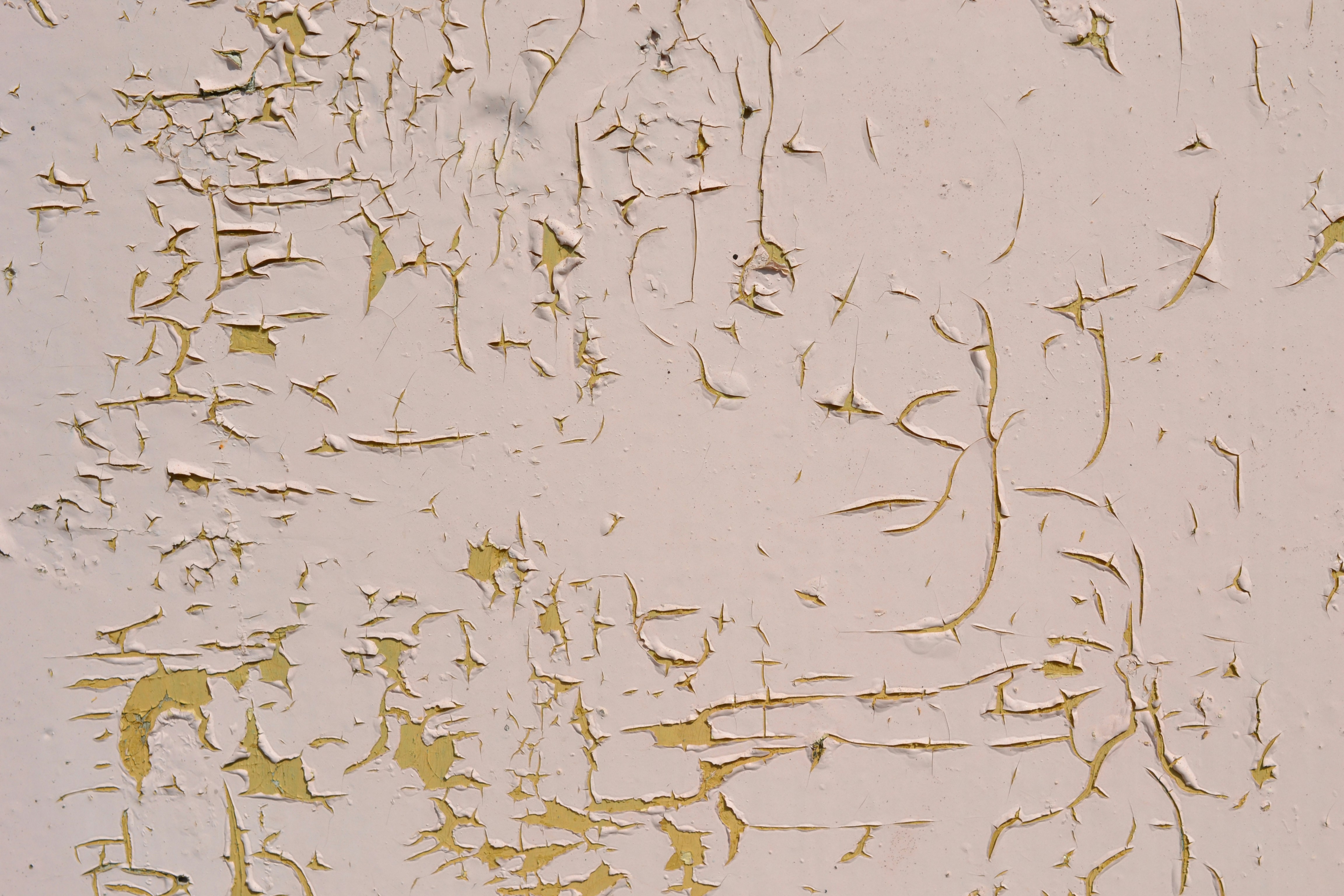 Close-up of weathered paint peeling from a wall, revealing textured layers and signs of age.