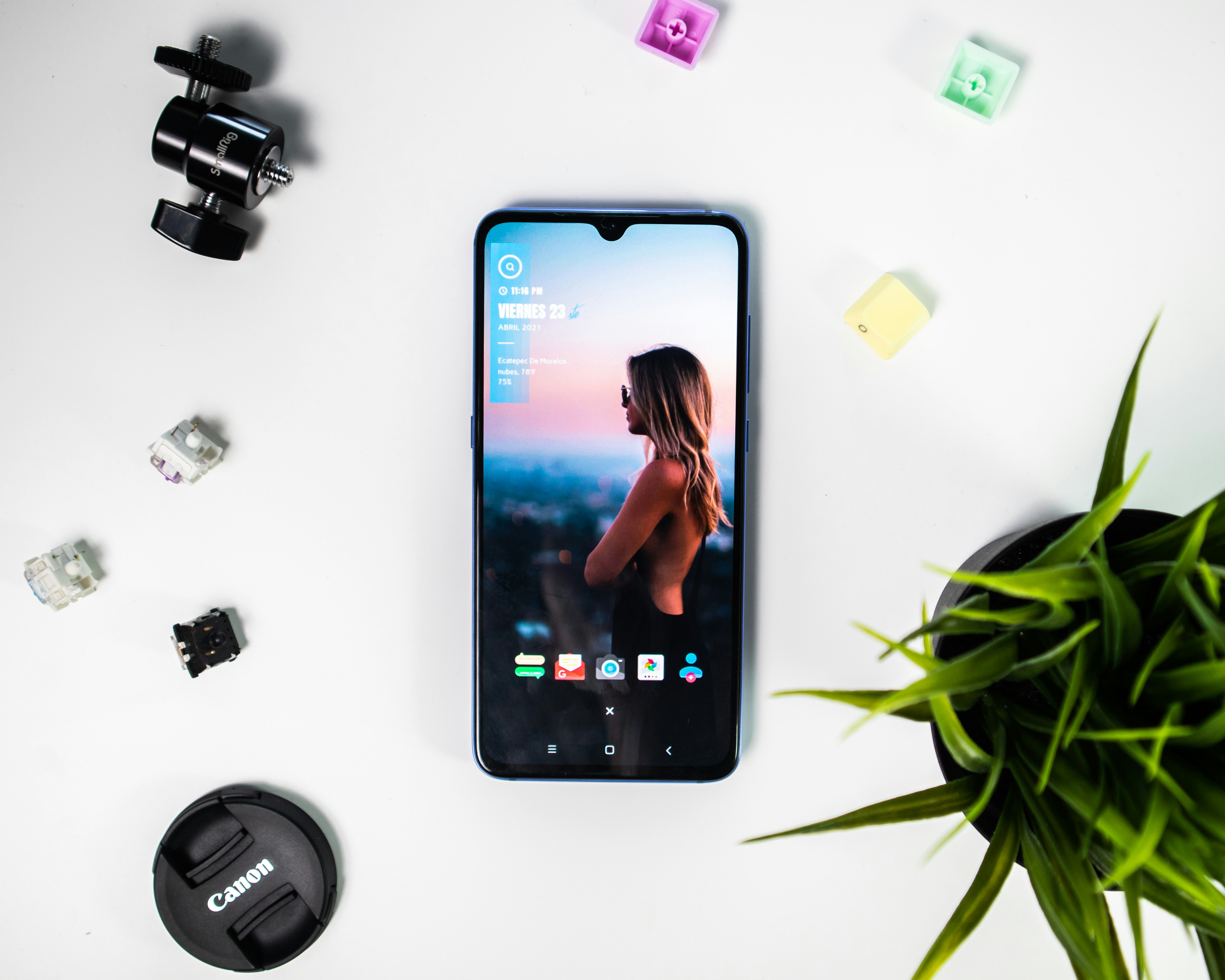 Black samsung android smartphone beside black dslr camera photo – Free ...