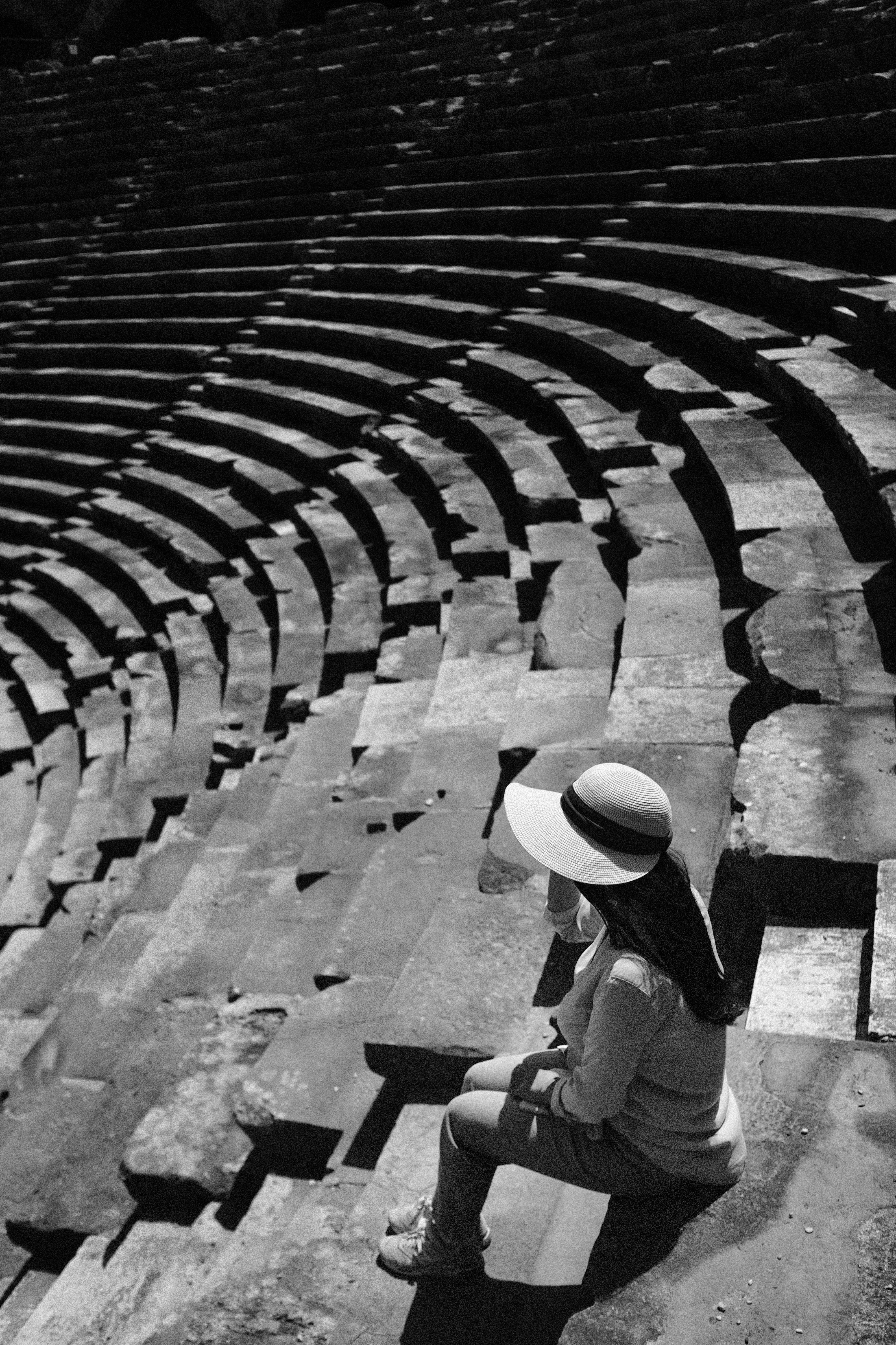 Solitary Presence on the Stone Spiral Amphitheater