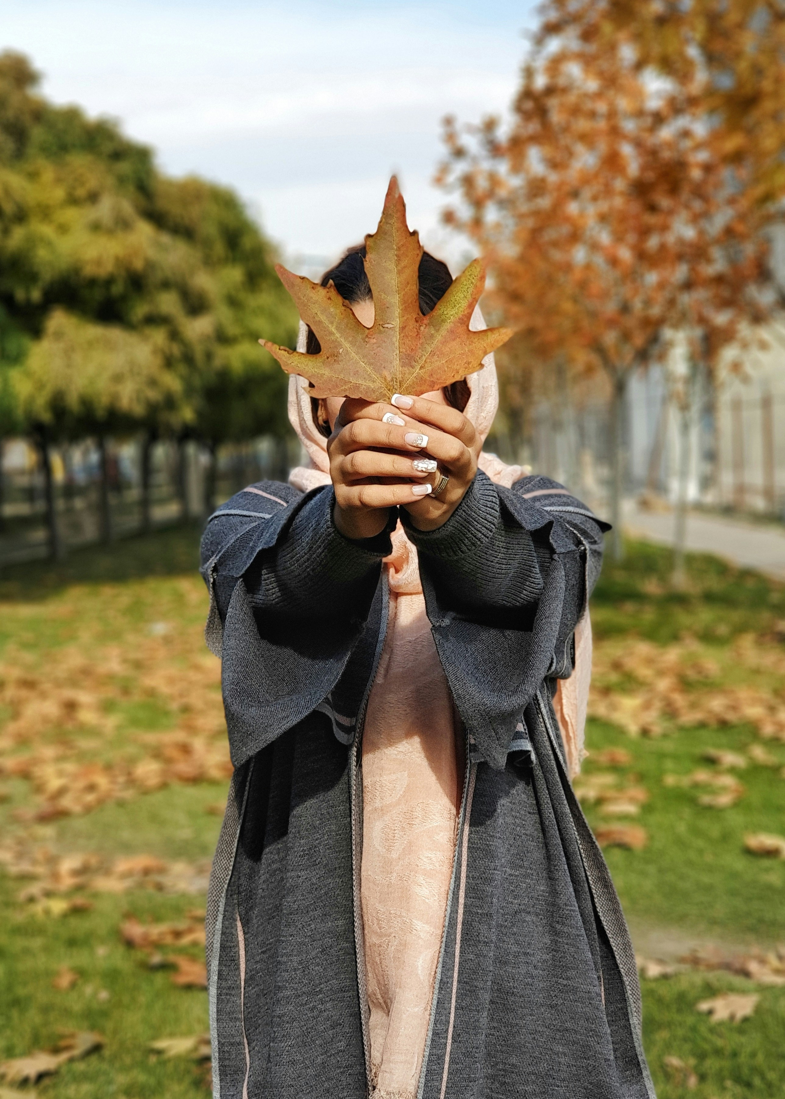Leaf Veil Portrait in Autumn Light