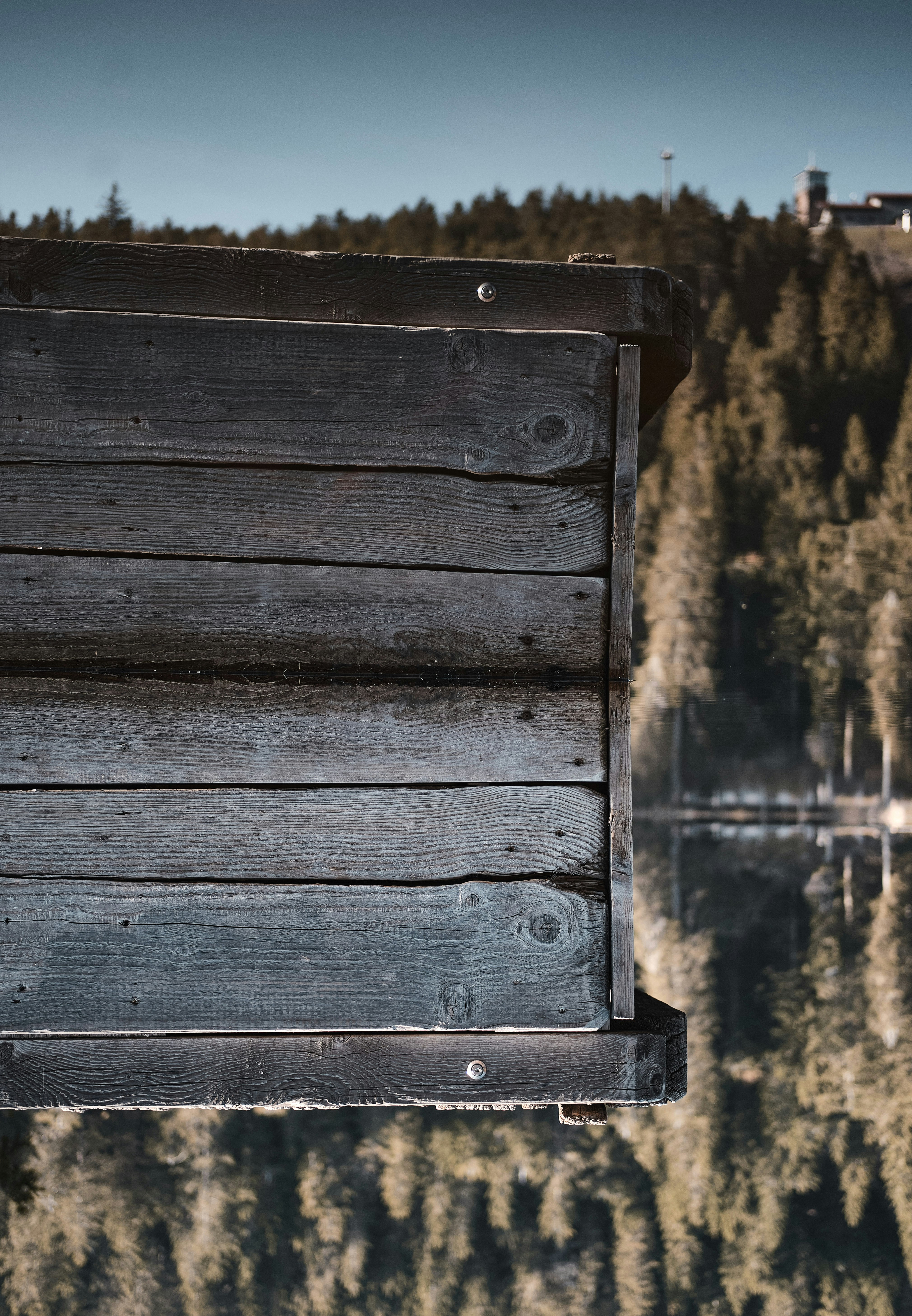 Dockside Planks Framing a Quiet Lake Edge