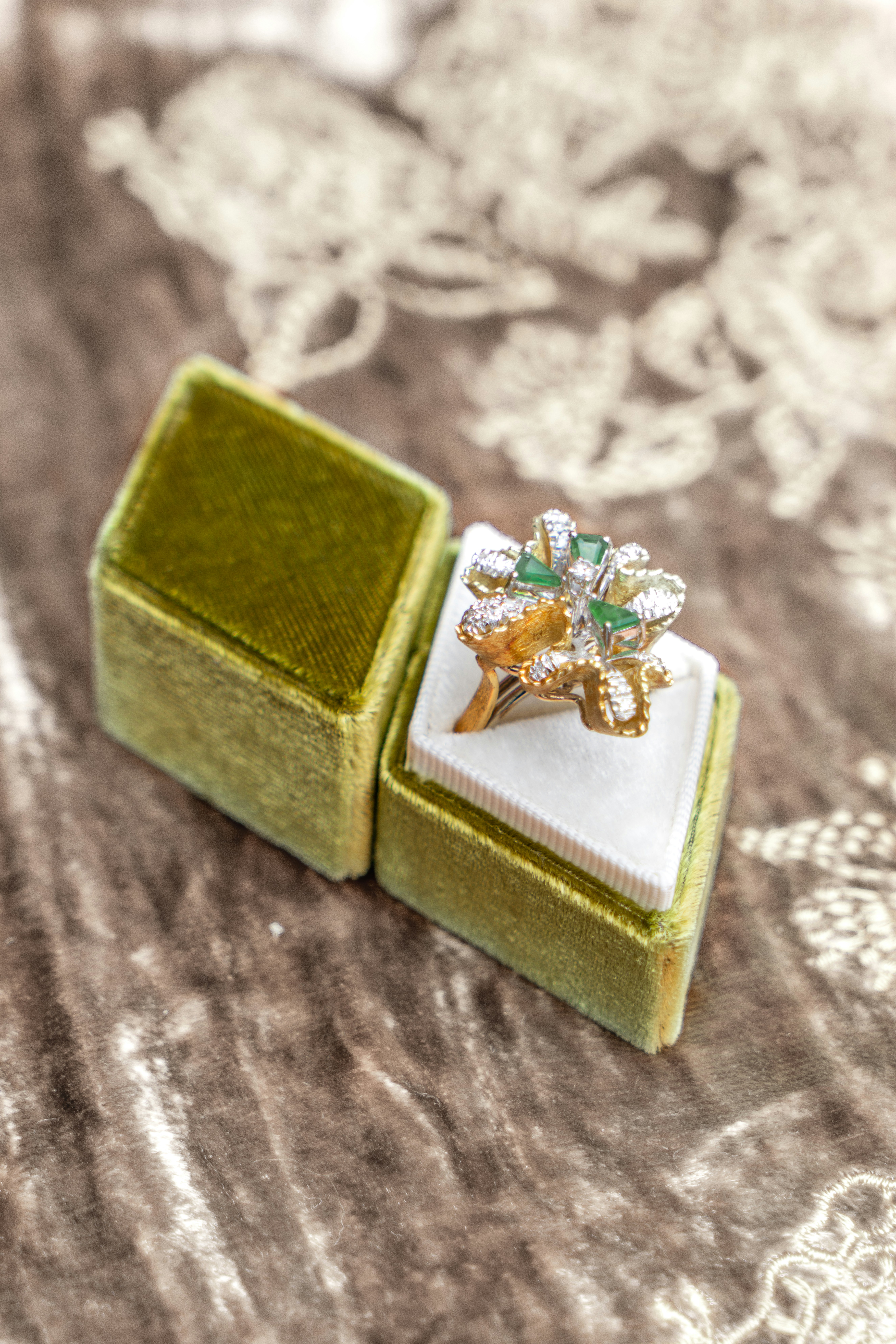 Gold ring with blue gemstone on gold ring box photo – Free Gold ring ...