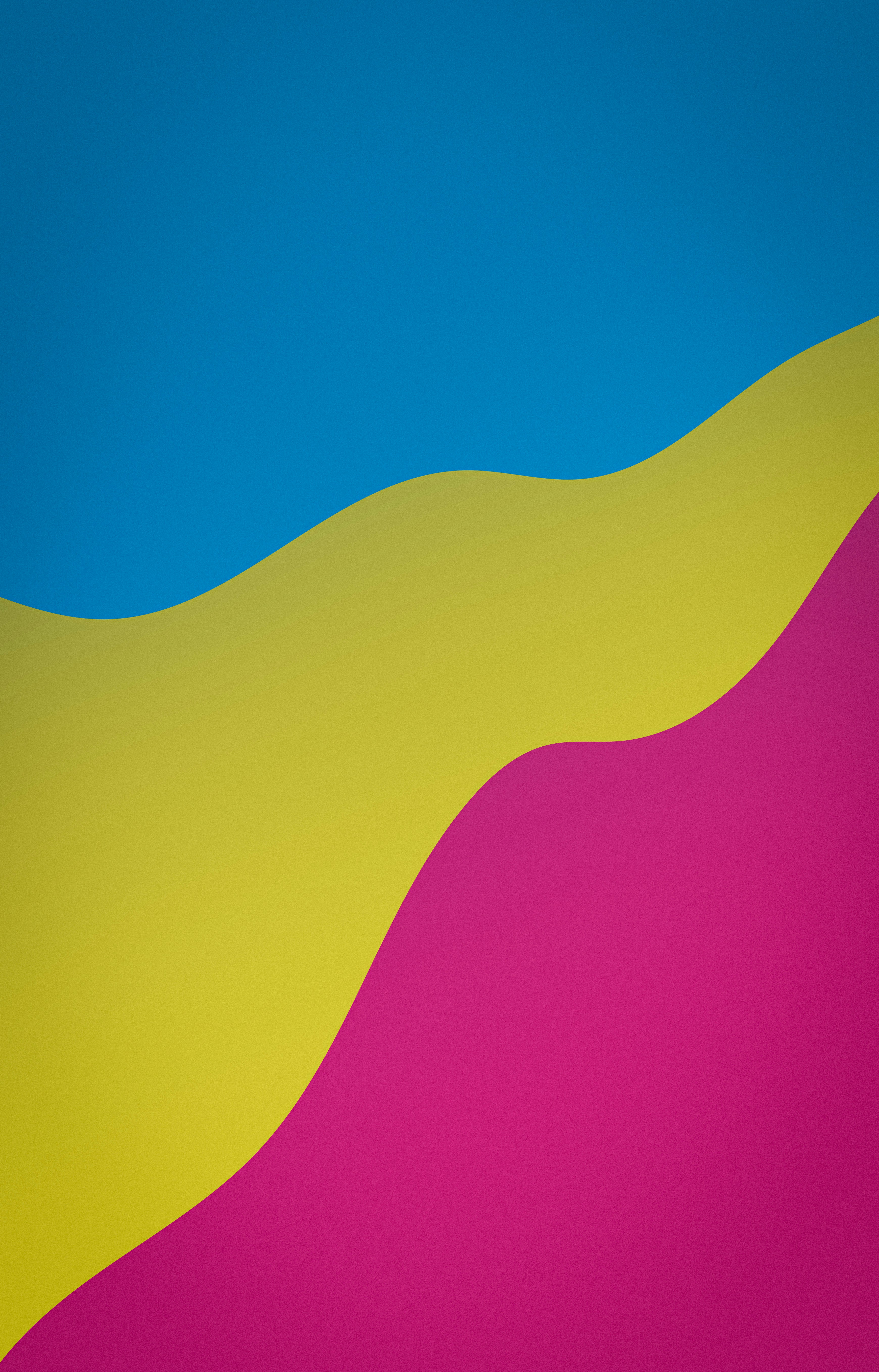 Colorful Crest: Abstract Waveforms in Blue, Yellow, and Magenta