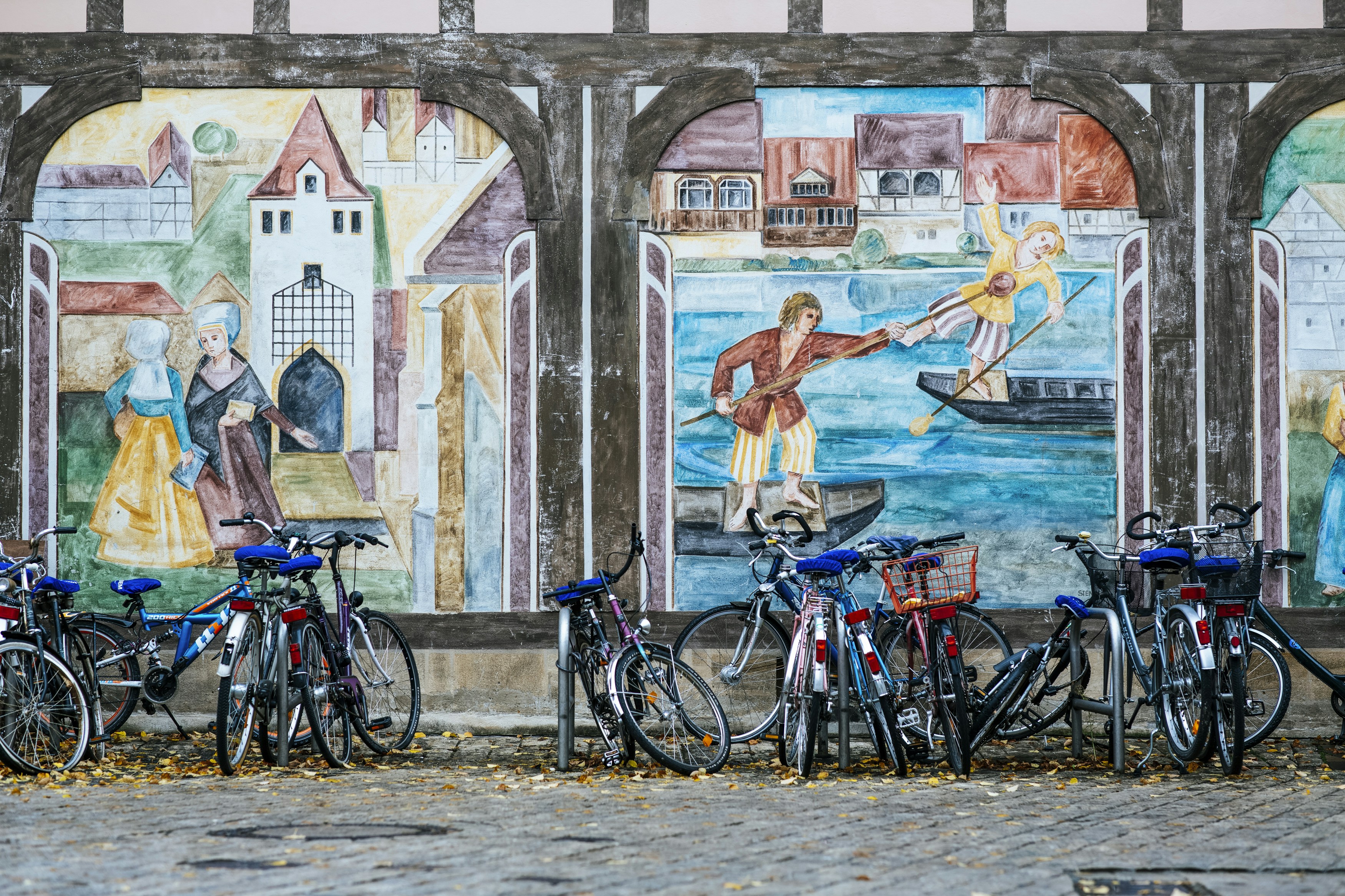 Bicycle parking with historical paintingMarkus Spiske