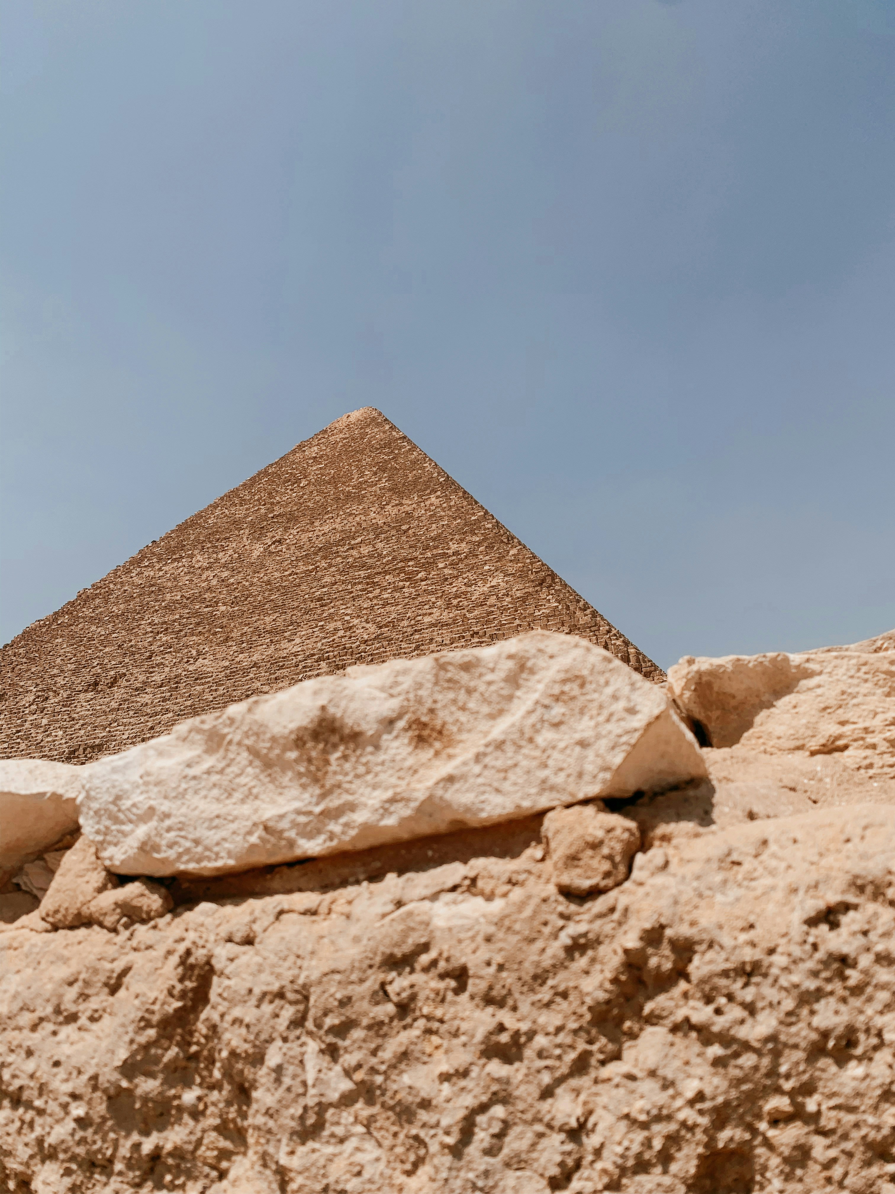 Gray concrete pyramid under blue sky during daytime photo – Free Brown ...