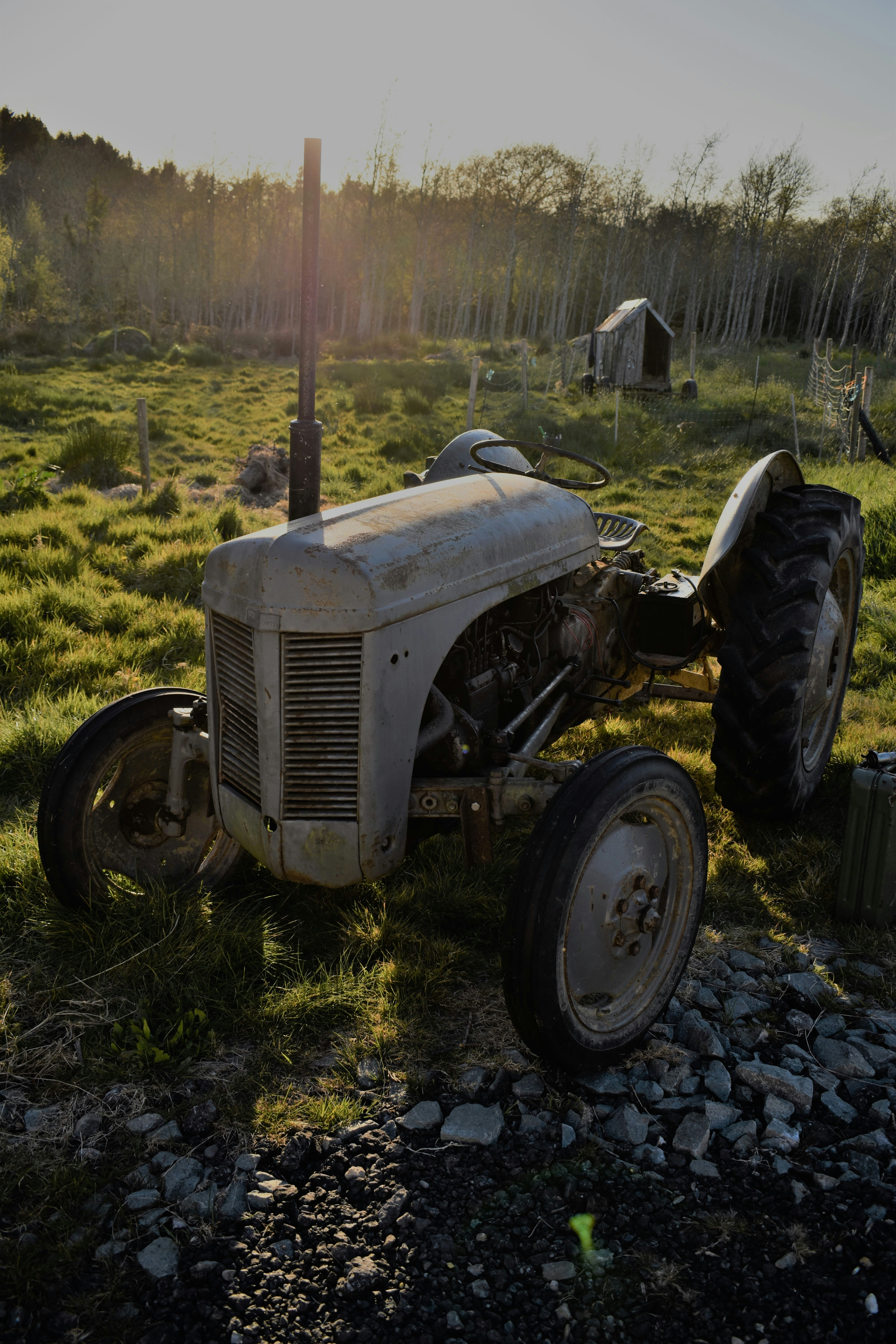 Grayscale photo of tractor on green grass field photo – Free Wexford ...
