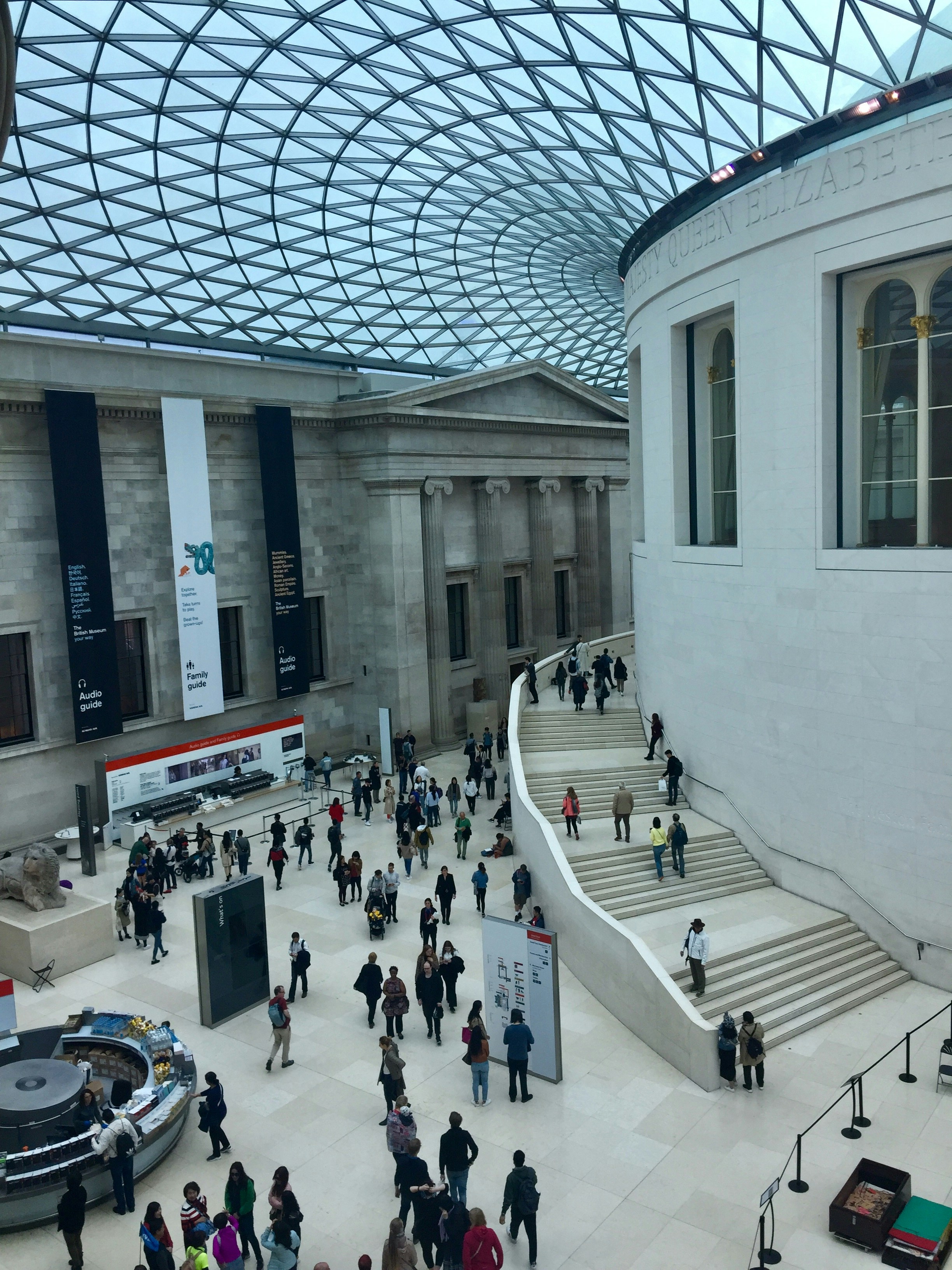 Under the Glass Dome: Crowds Thread Through a Grand Museum Atrium