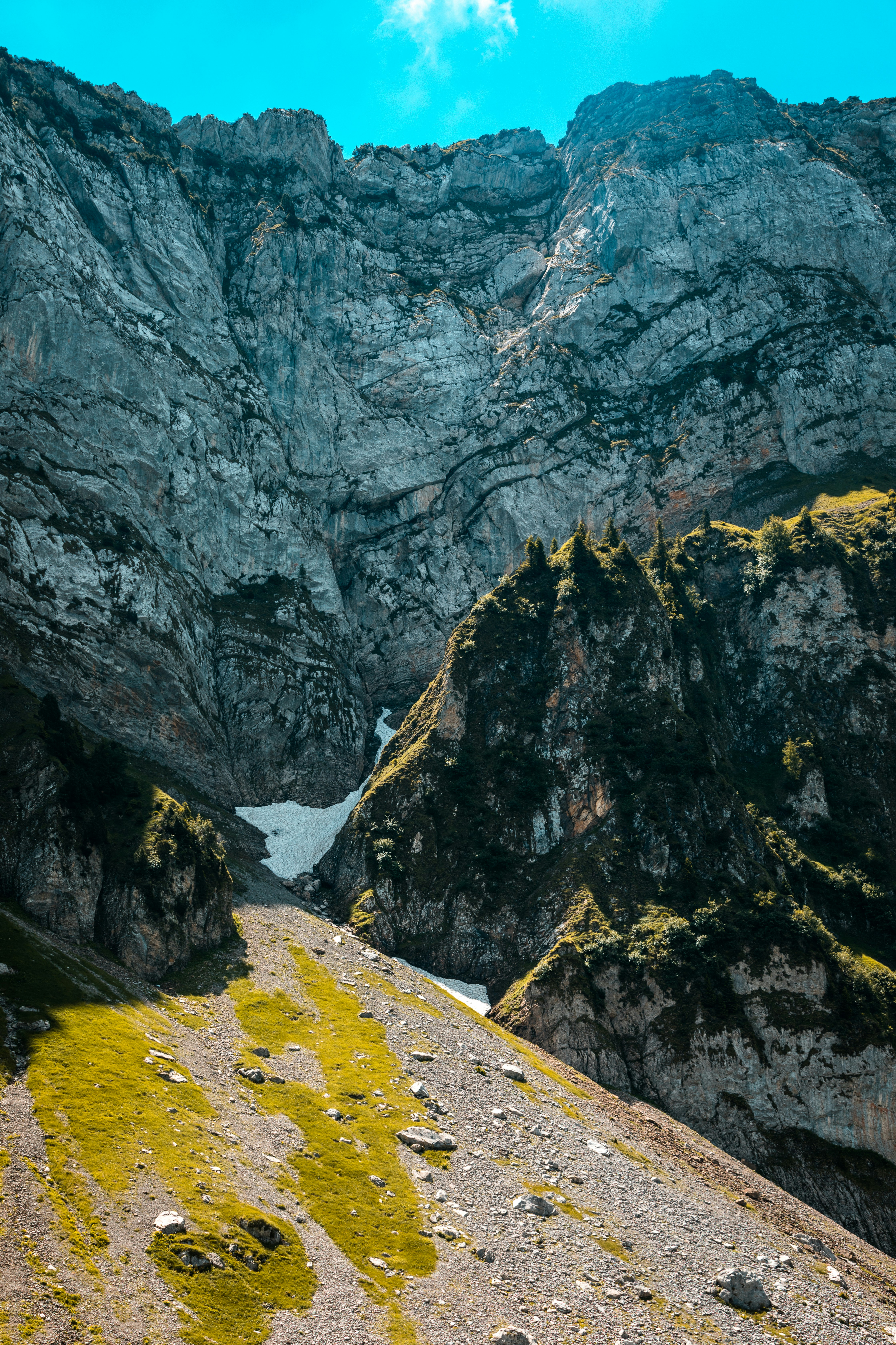 I took this while on the Swiss Mountains. Enjoy! | gray rocky mountain during daytime