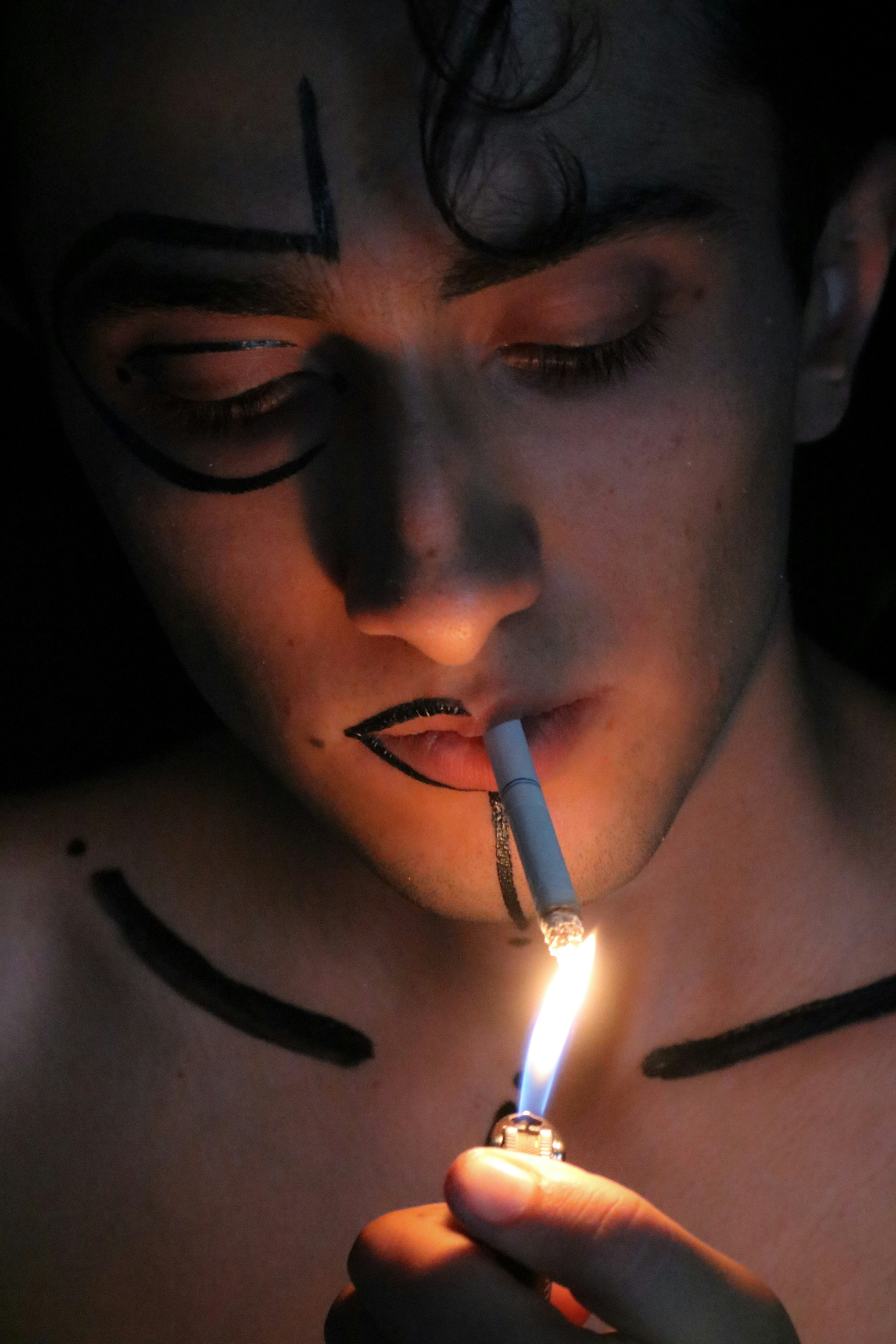 Person smoking cigarette stick in front of face photo – Free Tehran ...