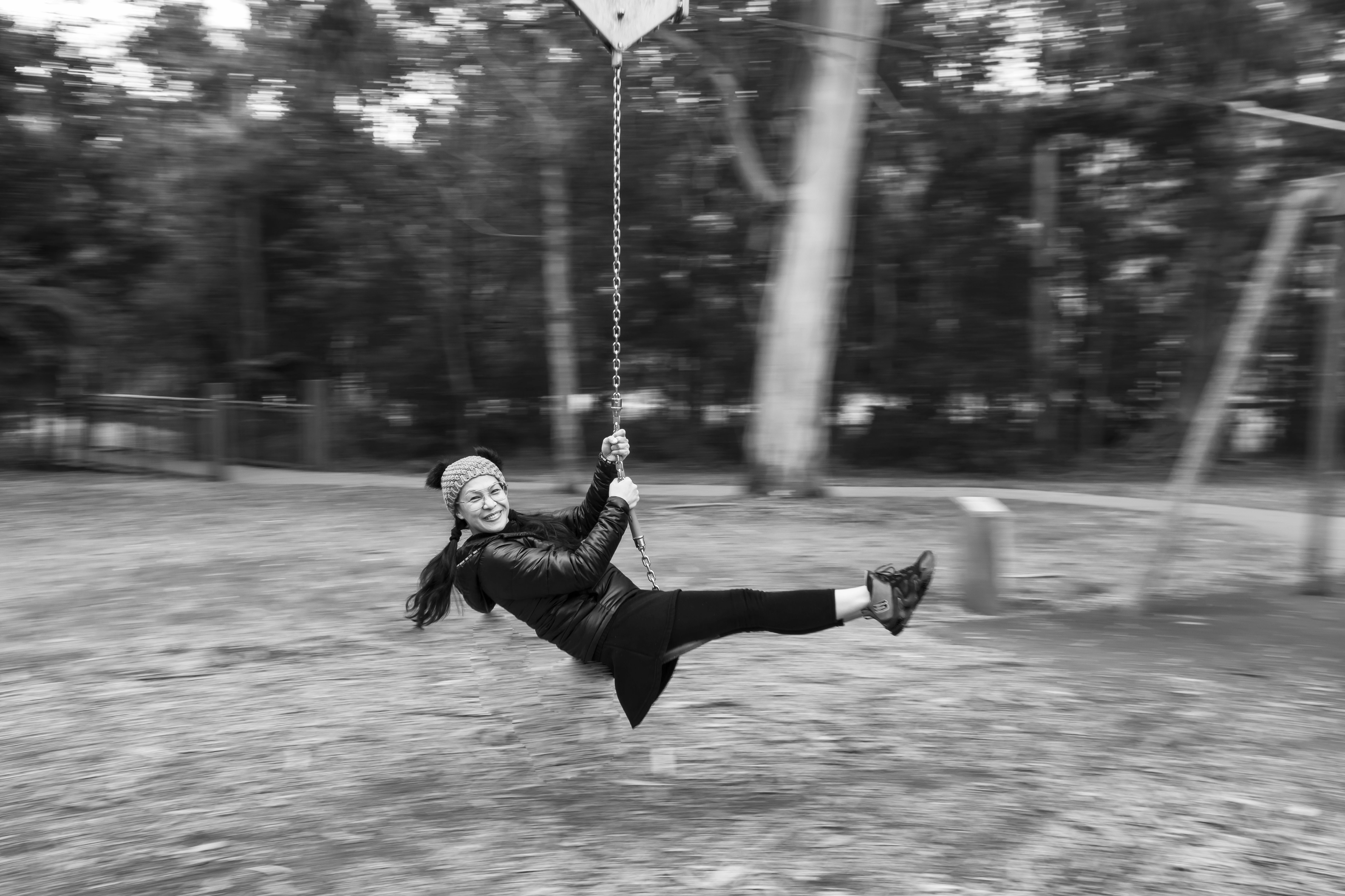 Swinging Through Monochrome Moments