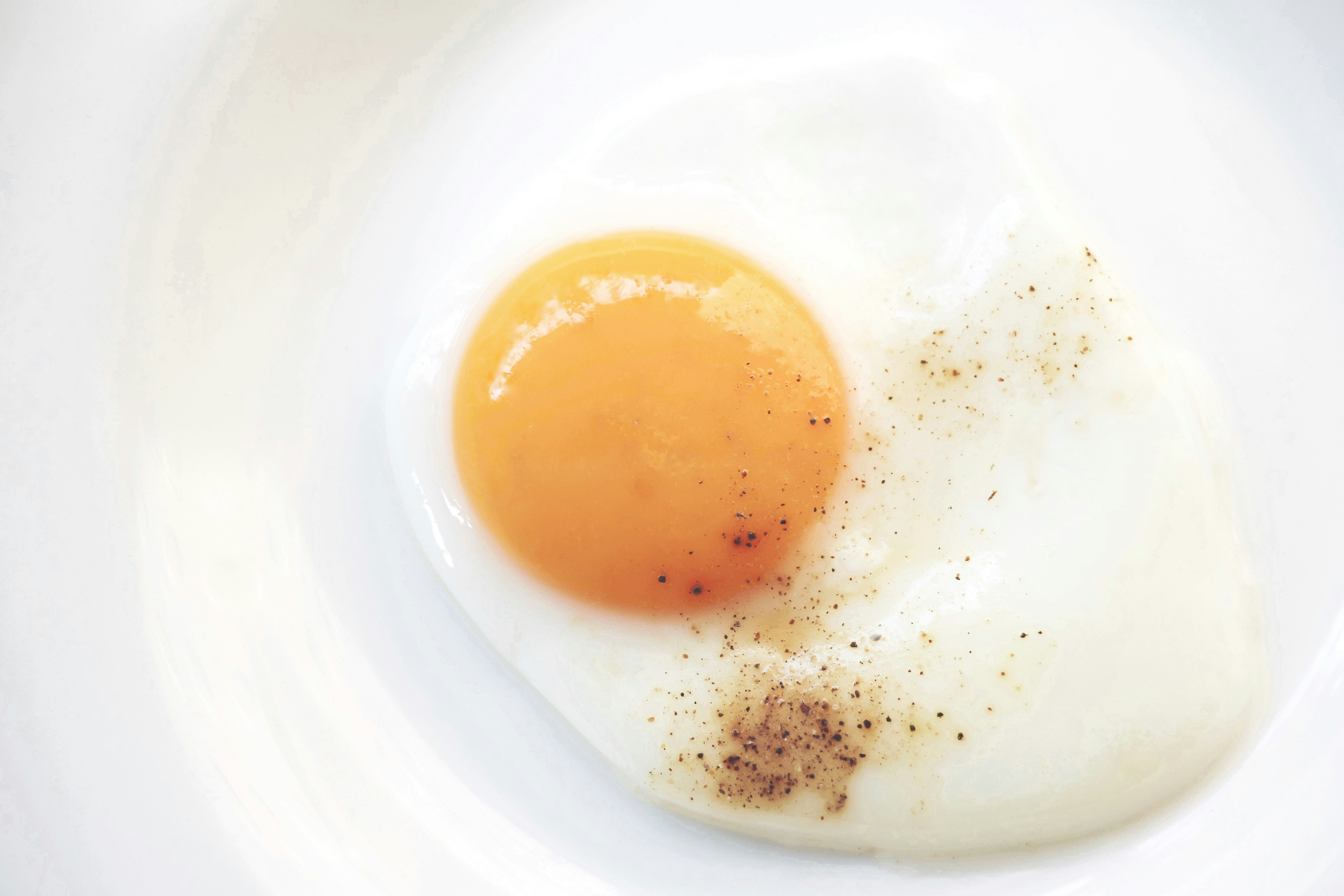 Sun-kissed yolk on porcelain stage