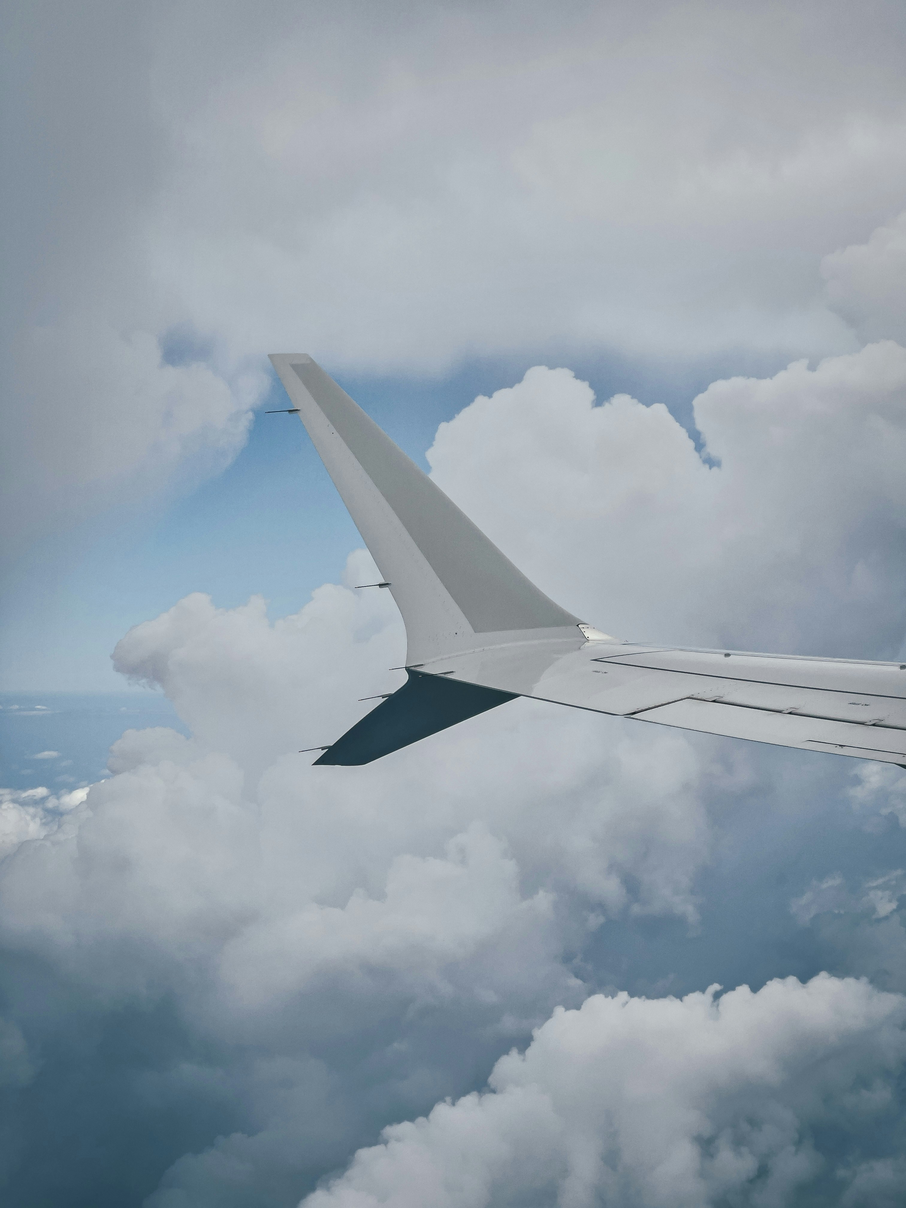White airplane wing under white clouds during daytime photo – Free Grey ...