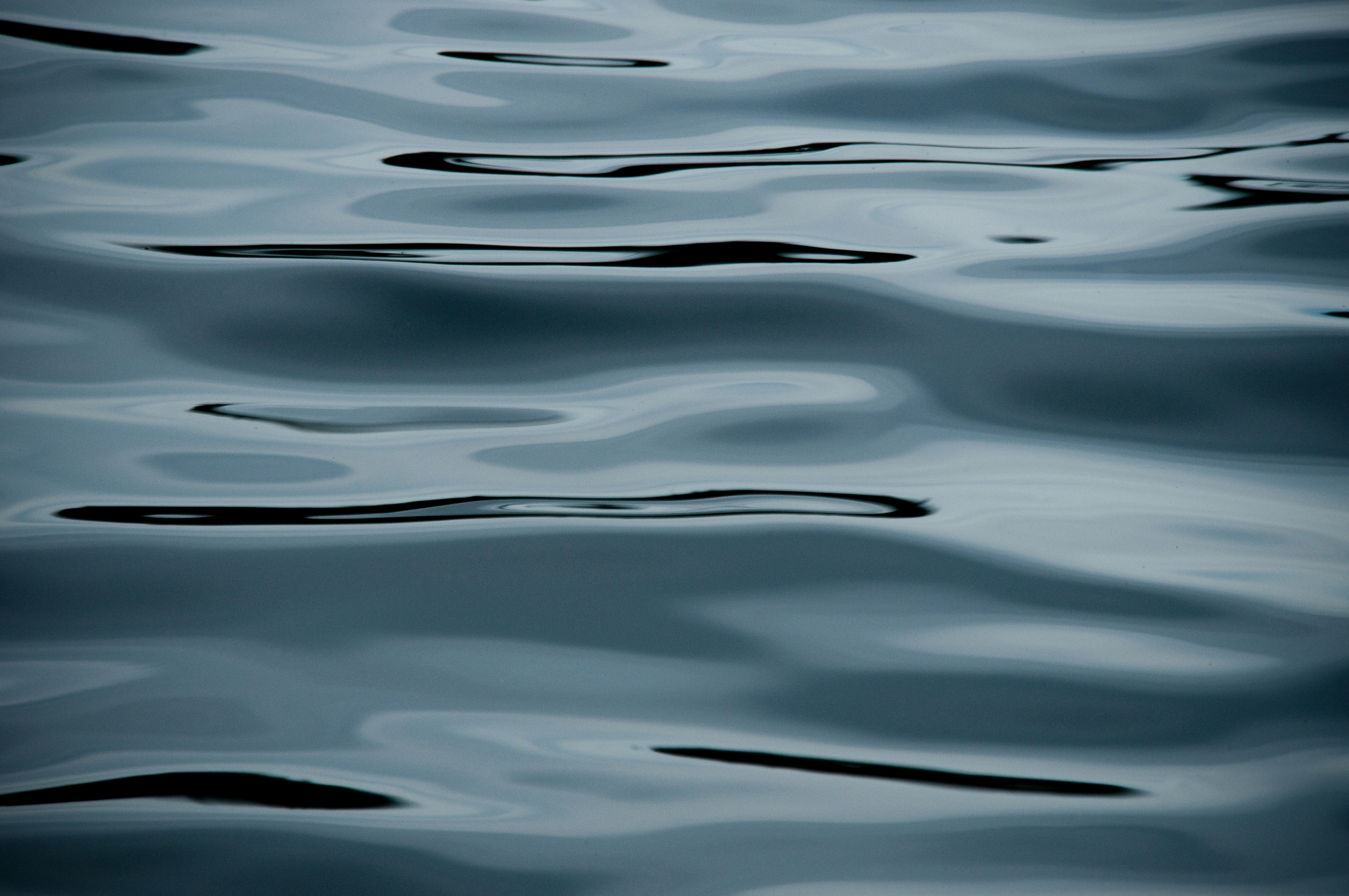 Gentle ripples create patterns on a dark, reflective water surface.