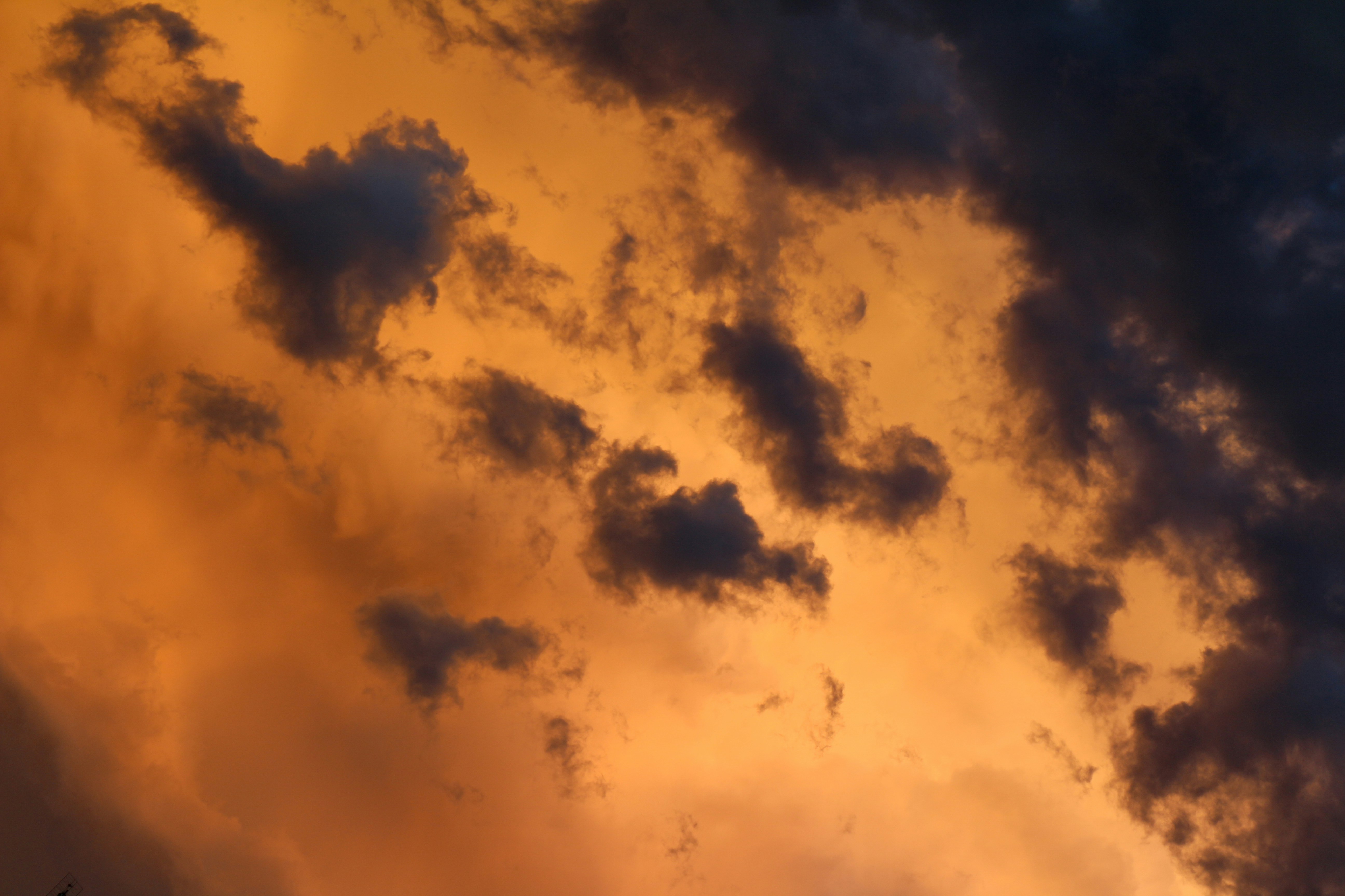 Vibrant clouds illuminated by a warm sunset, creating a dramatic interplay of colors in the sky.