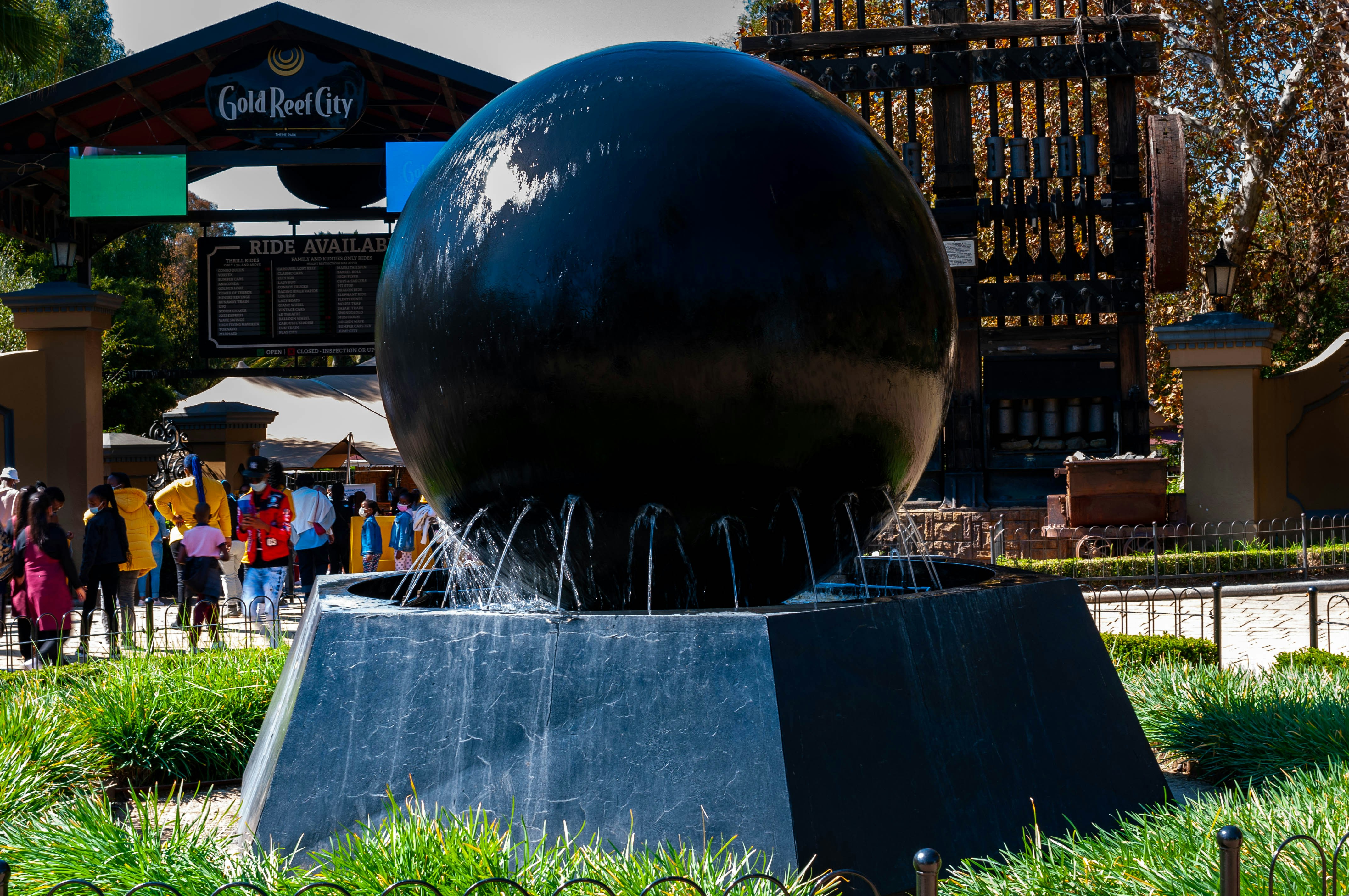 blue and black round ball on green grass during daytime