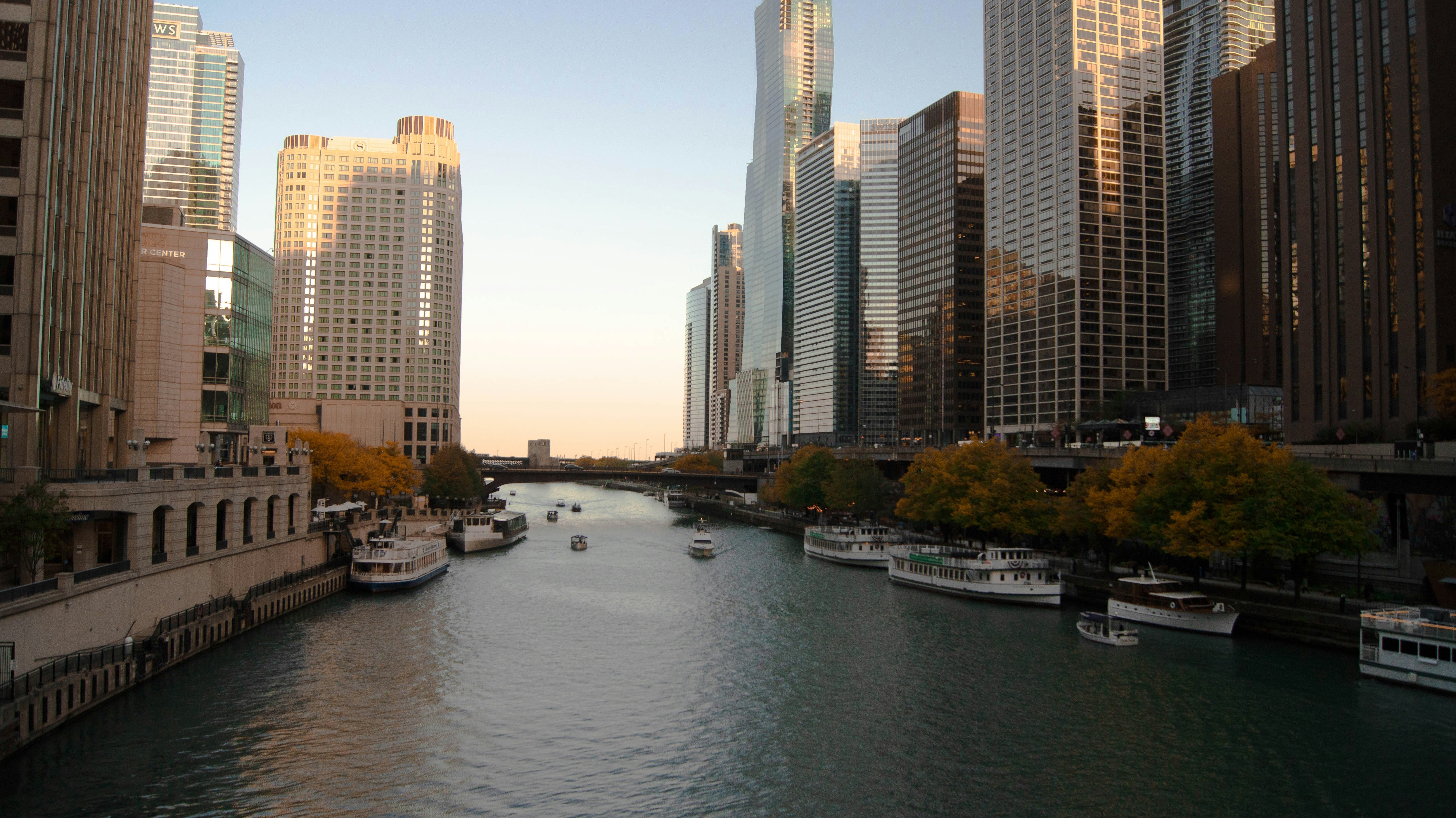 Urban Waterway Through a Canyon of Glass
