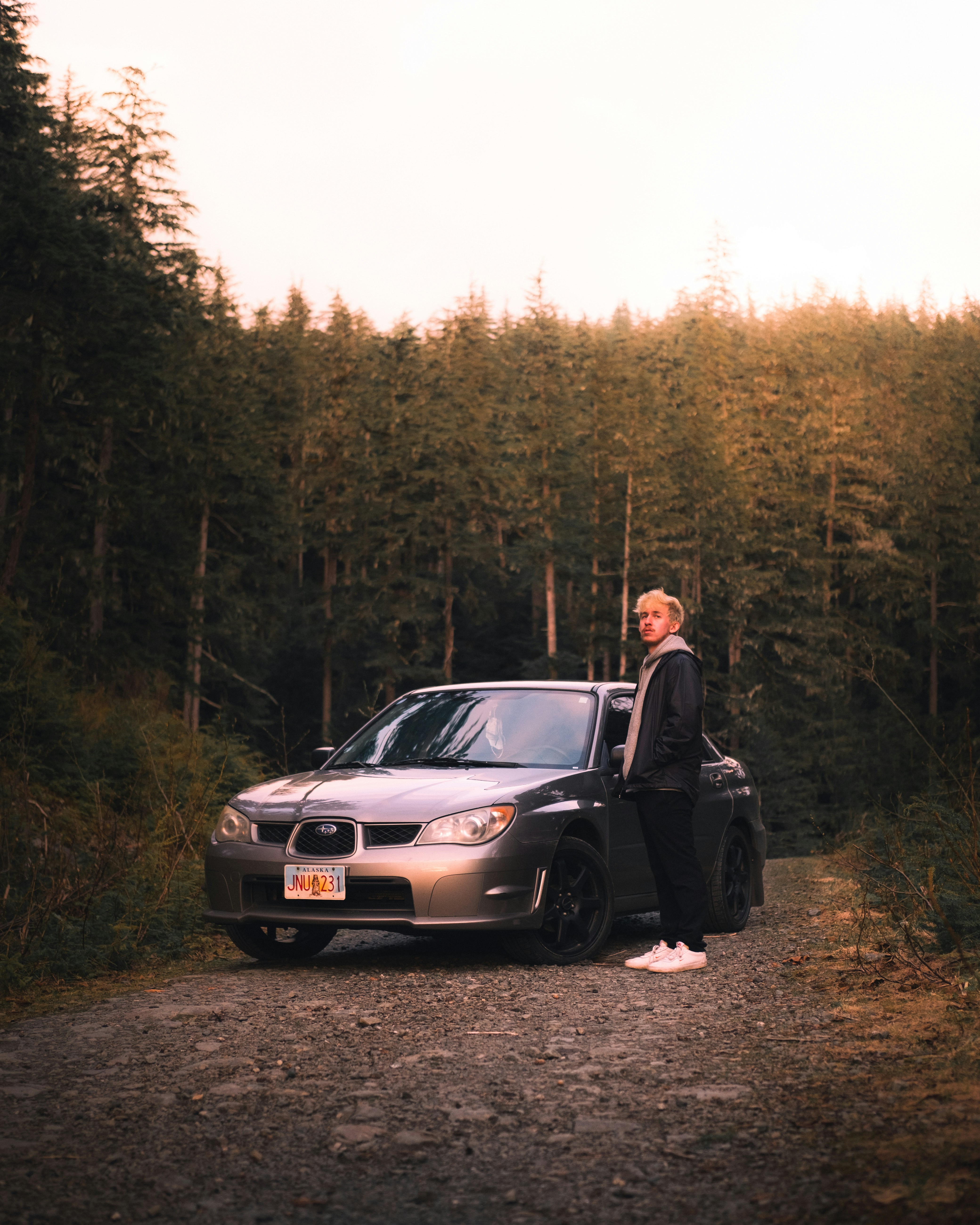 Edge of the Pines: A Quiet Moment by the Car