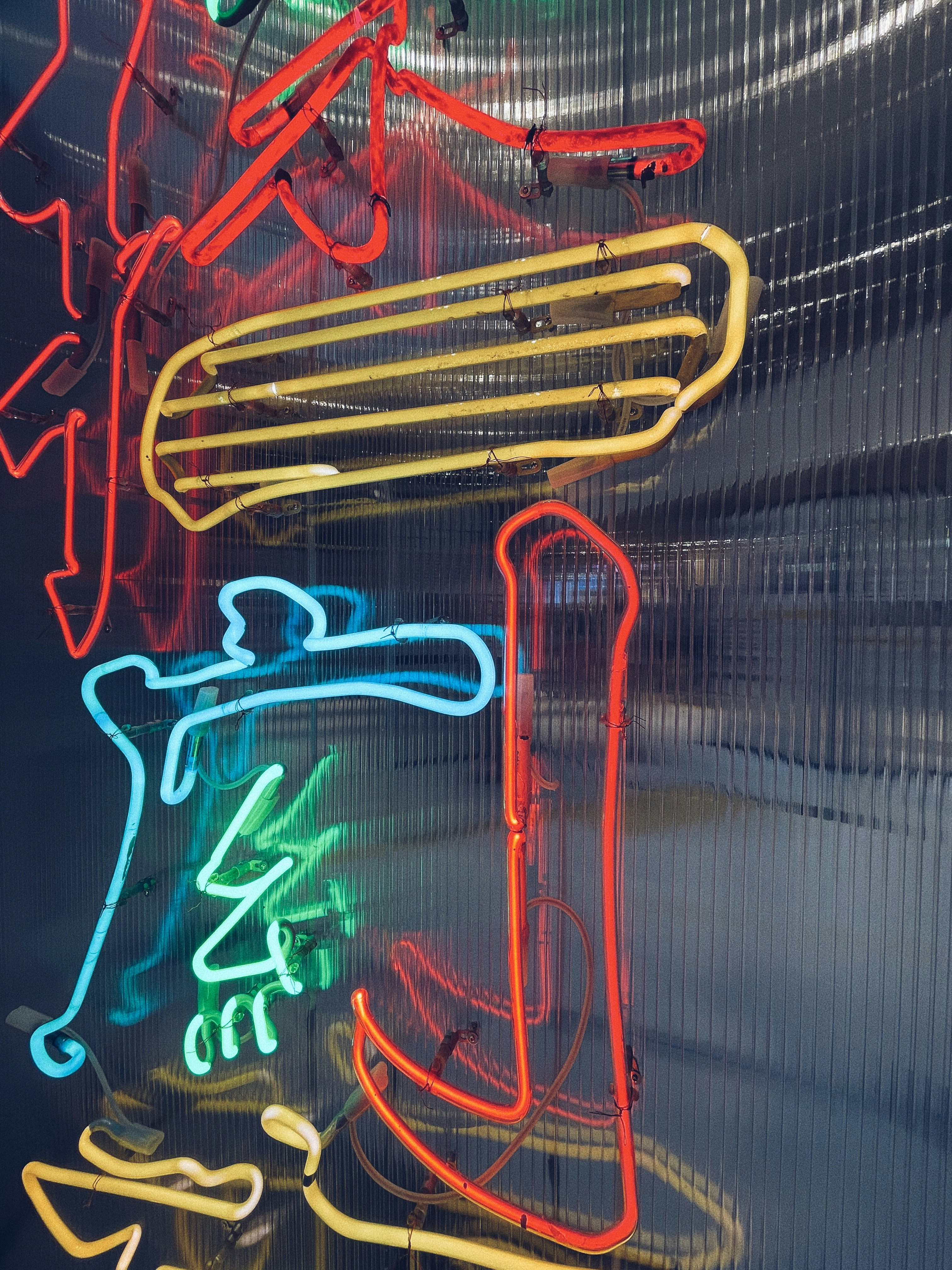 red and green neon light signage