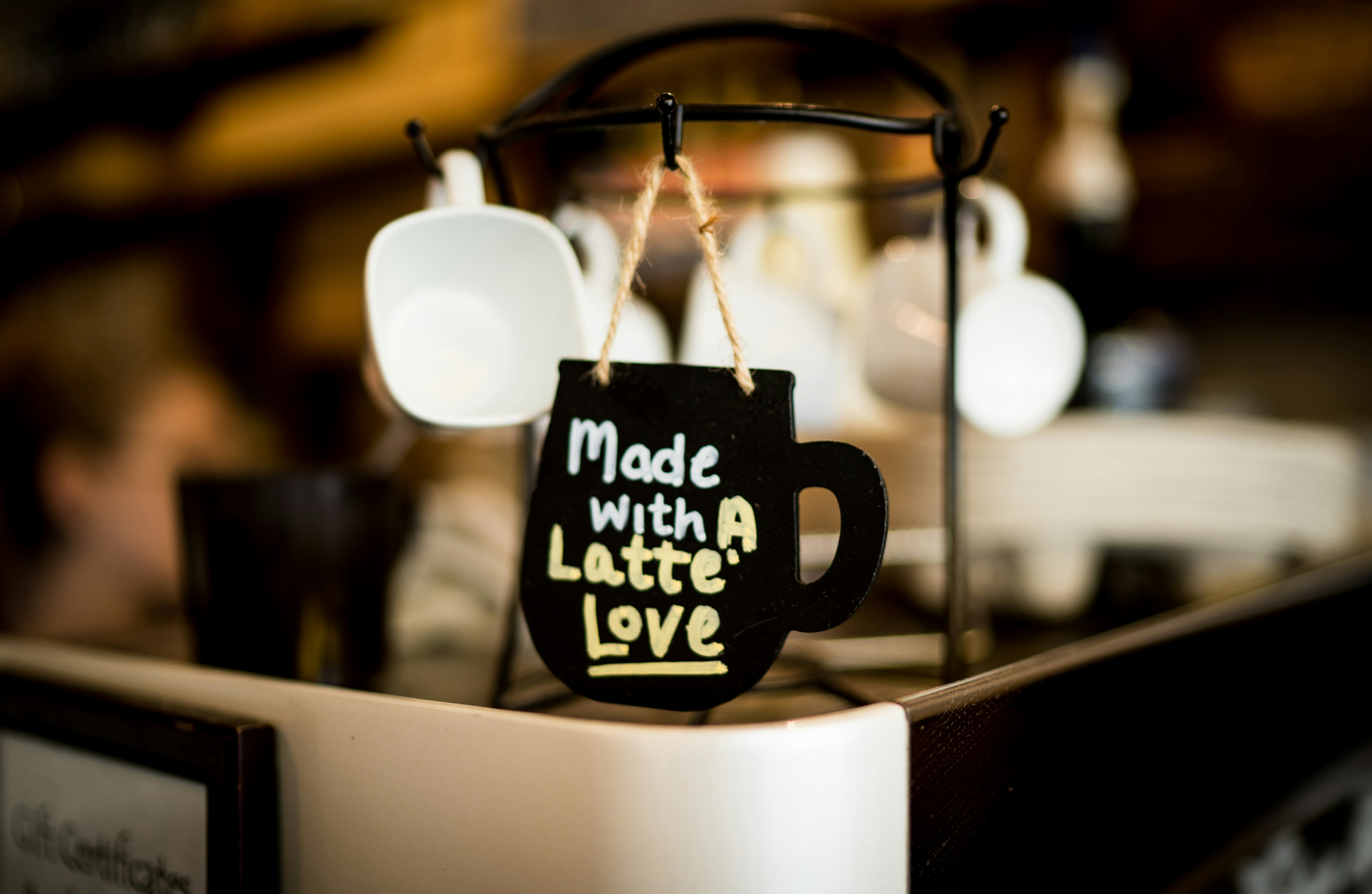 Latte Love Mug Hangs as the Café Centerpiece