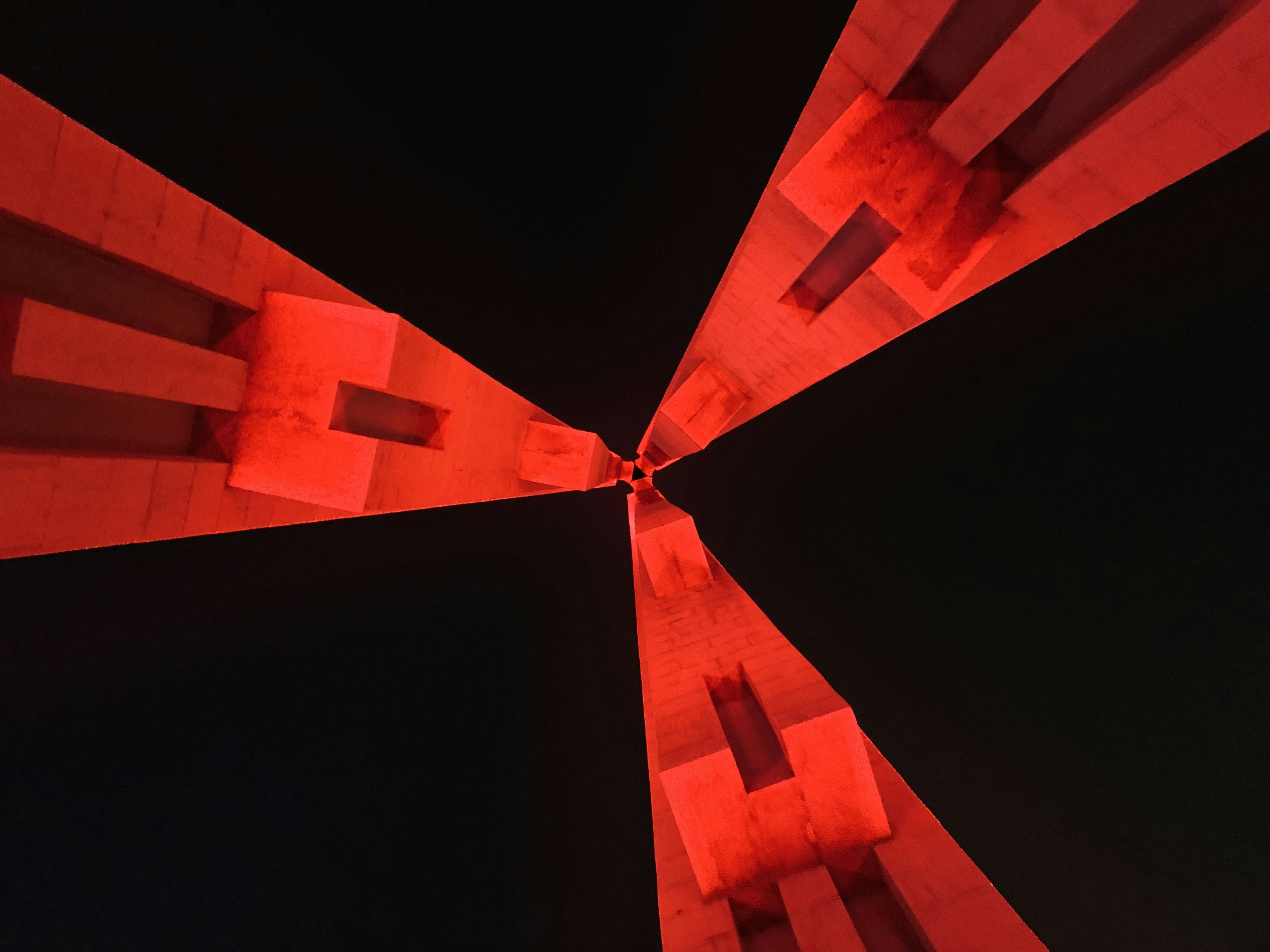Crimson Convergence: Neon Ribbons in Nightfall