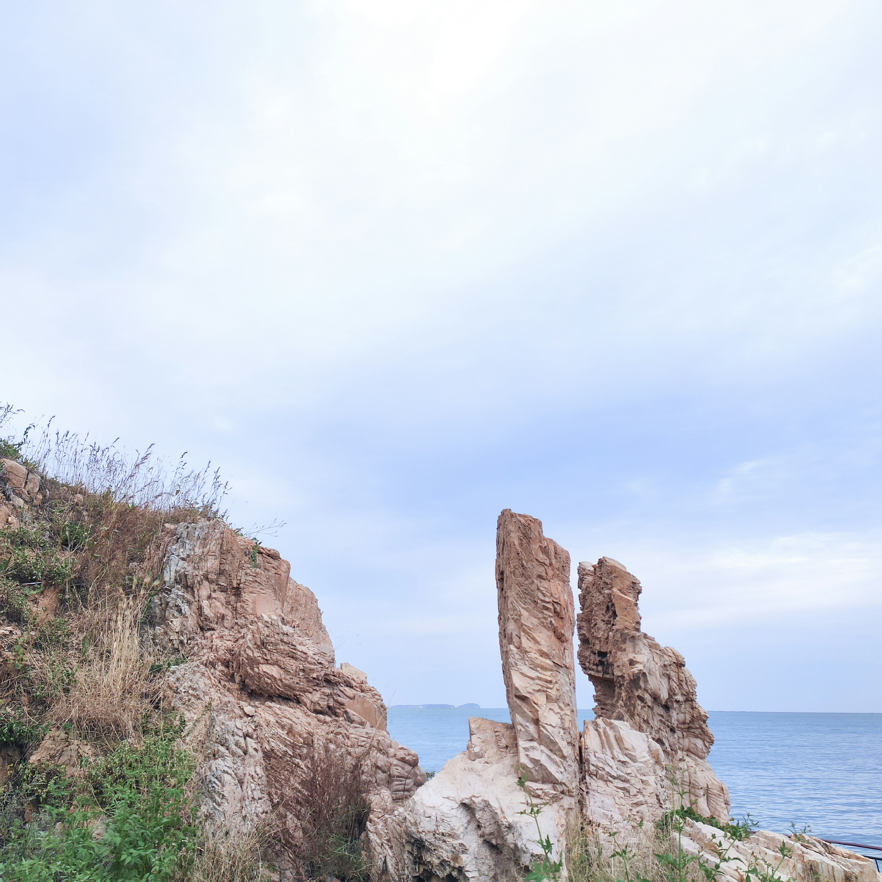 Twin Sea Sentinels Beside a Quiet Horizon