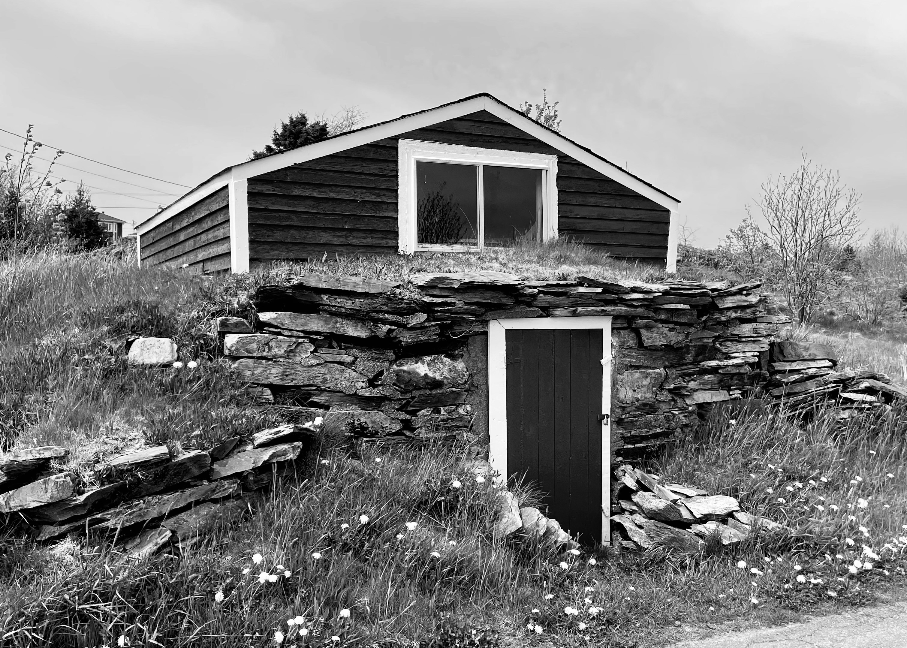 Grayscale photo of wooden house on grass field photo – Free Housing ...
