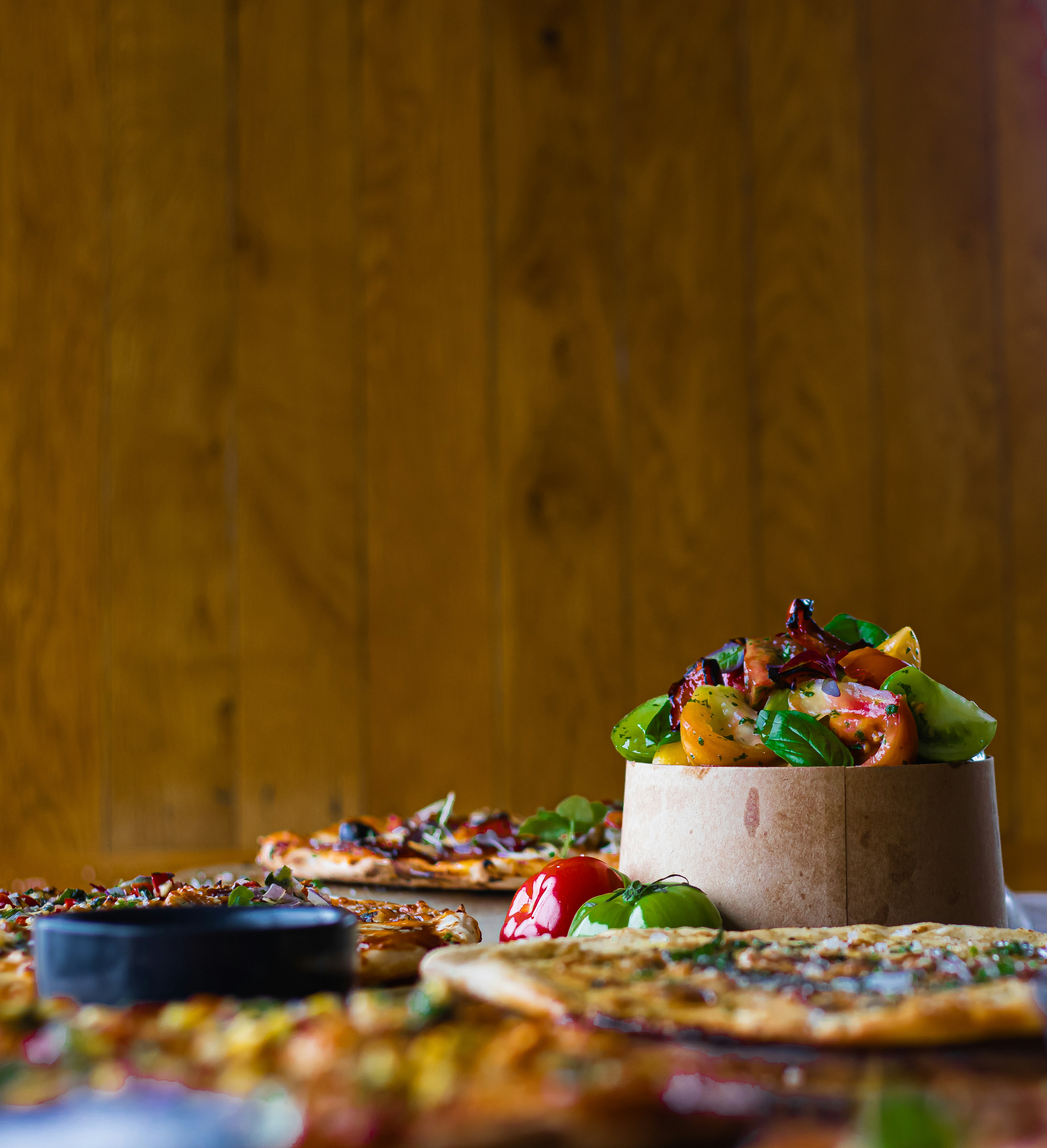 Pizza Feast at the Wooden Table