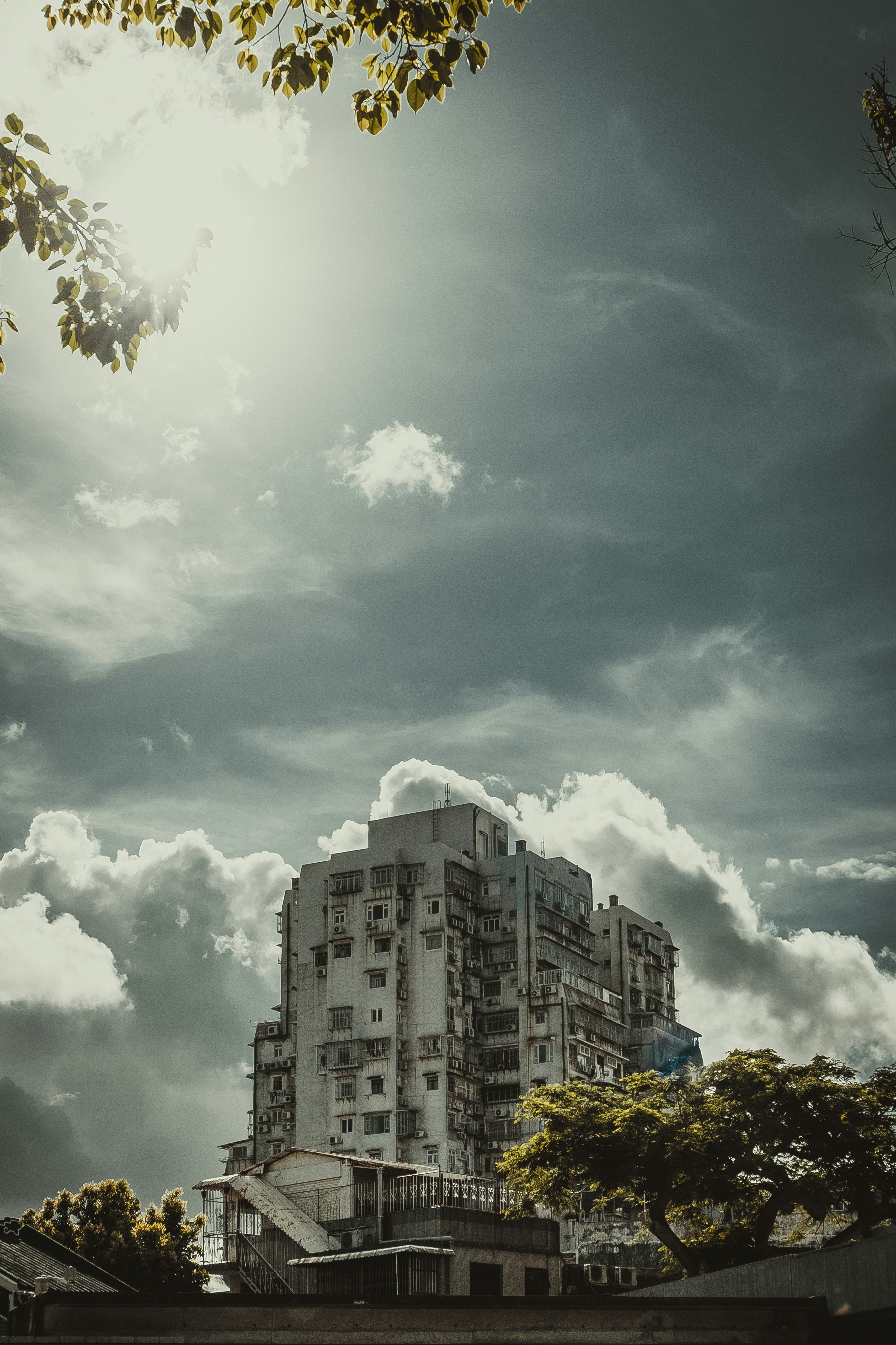 white and blue cloudy sky over city buildings